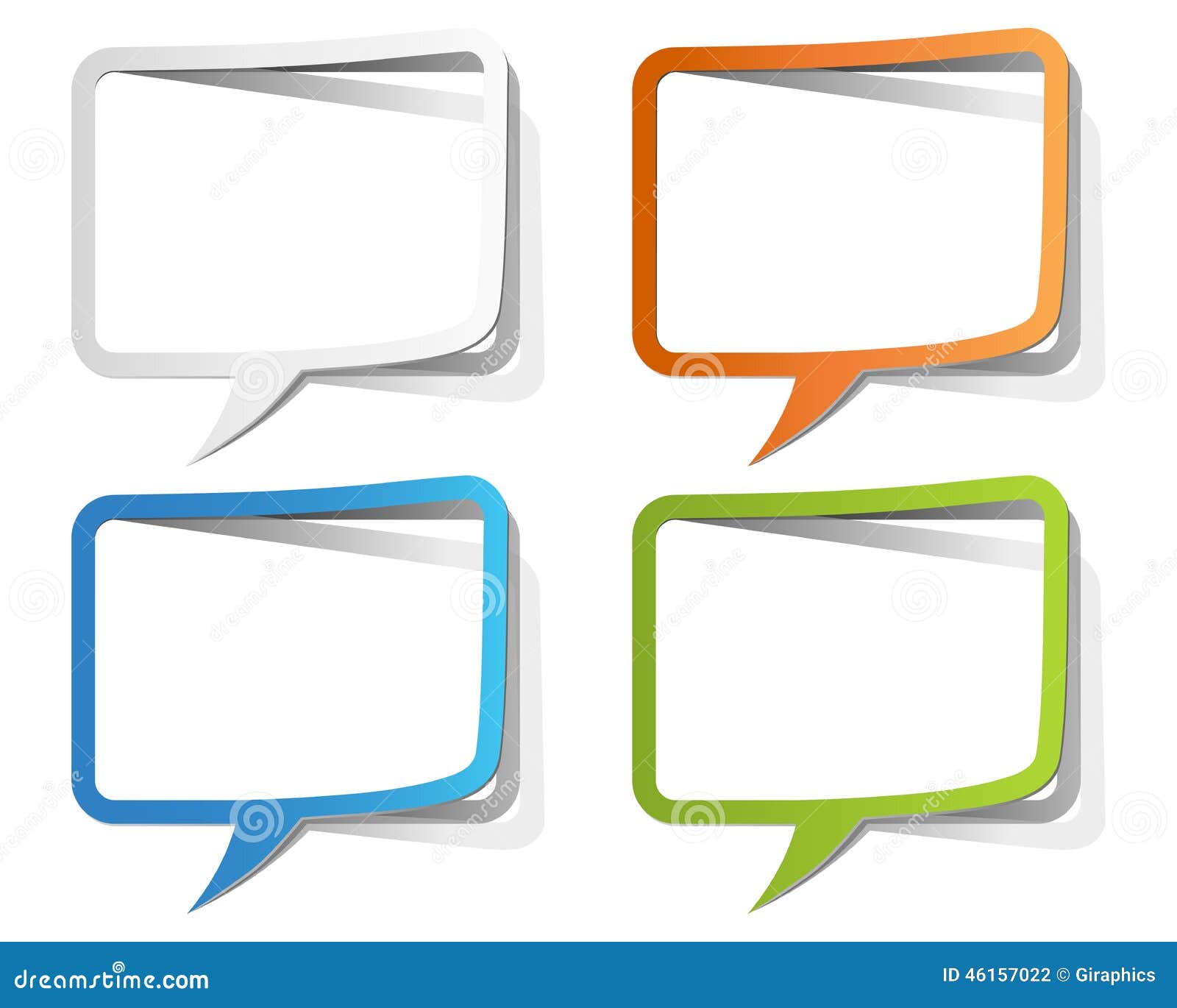 Colorful Speech Bubble Borders Stock Vector - Illustration of peeling ...