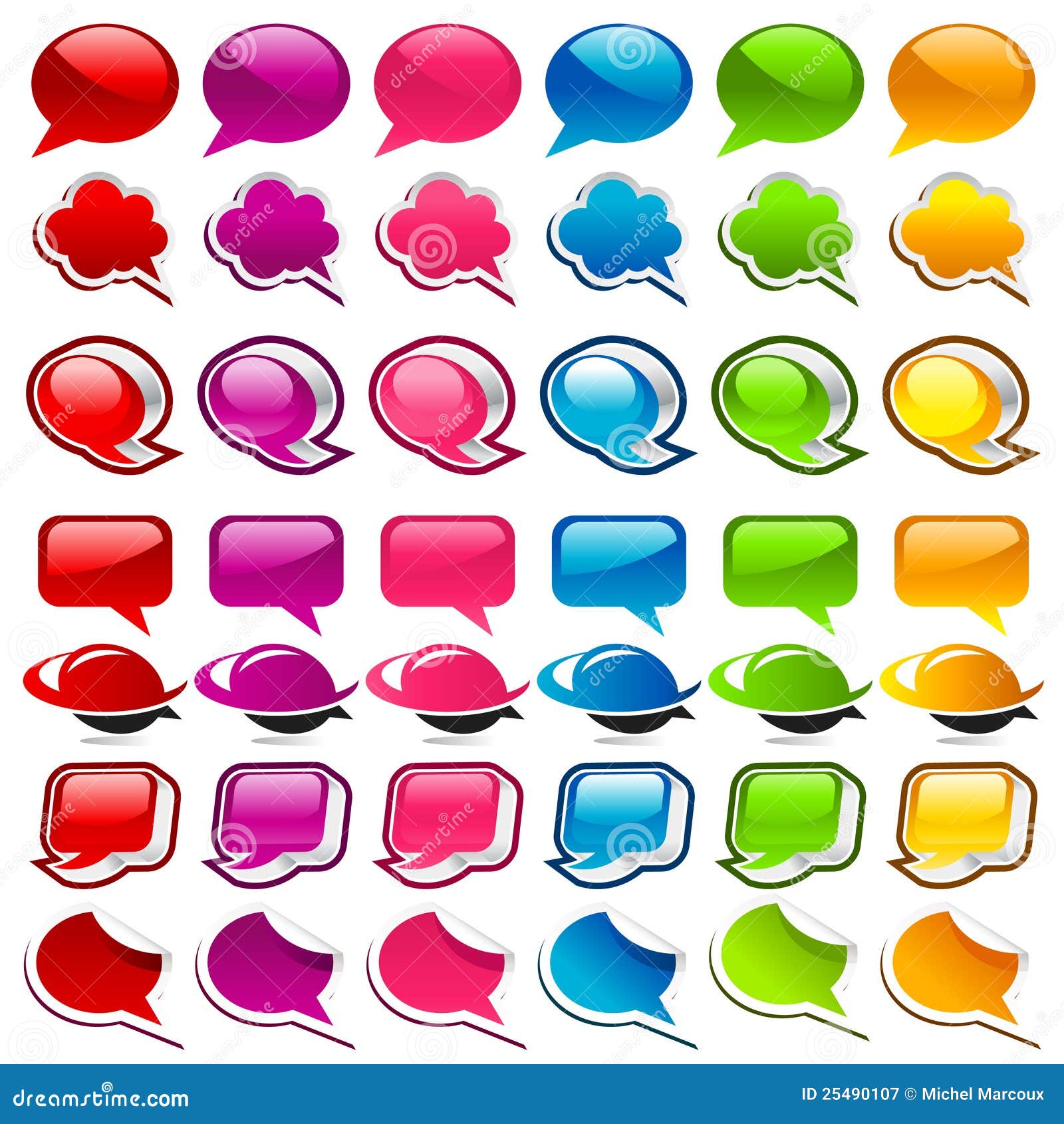 Colorful Speech Bubble Icons Stock Vector - Illustration of collection ...