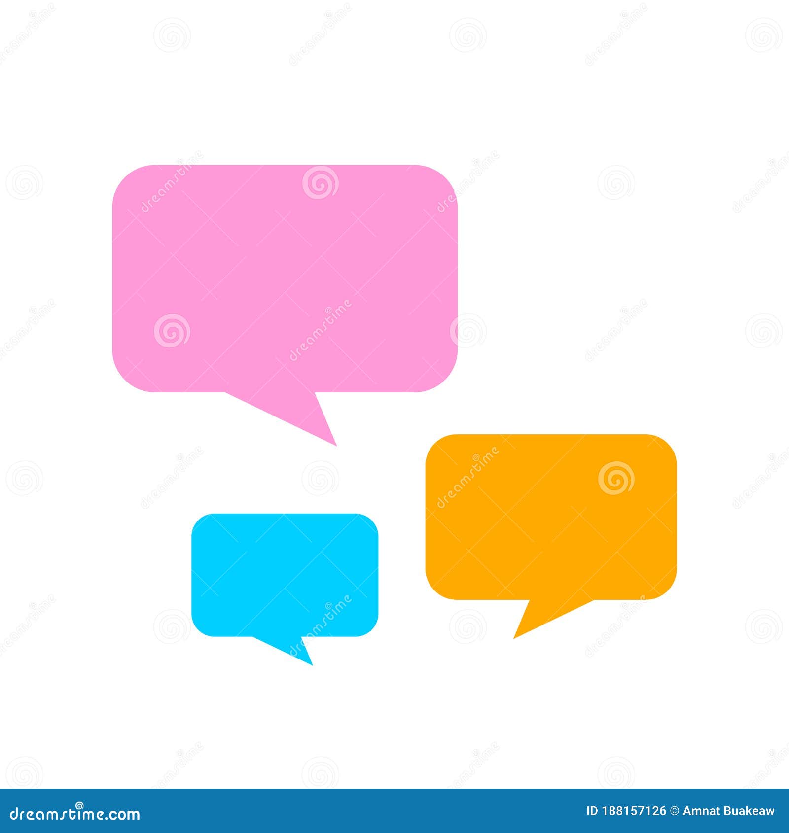 Colorful Speech Bubble Square Shape Isolated on White, Balloon for ...