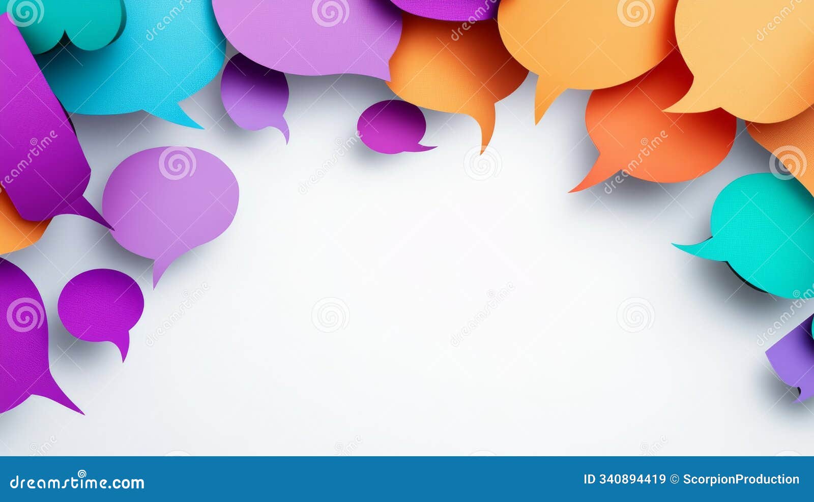 Colorful Speech Bubbles Floating on a White Background Stock ...