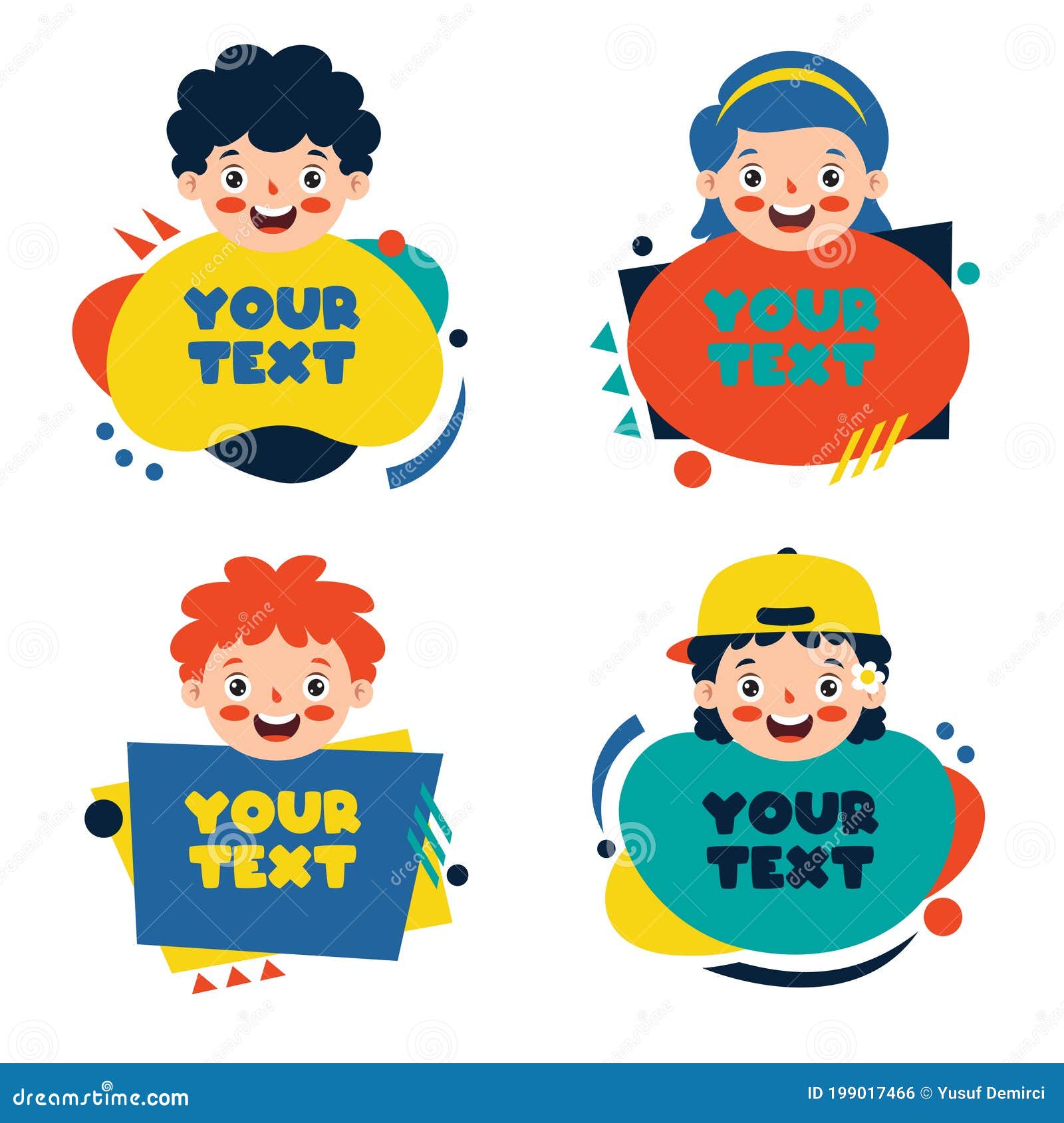 Colorful Speech Bubbles and Labels Stock Vector - Illustration of ...