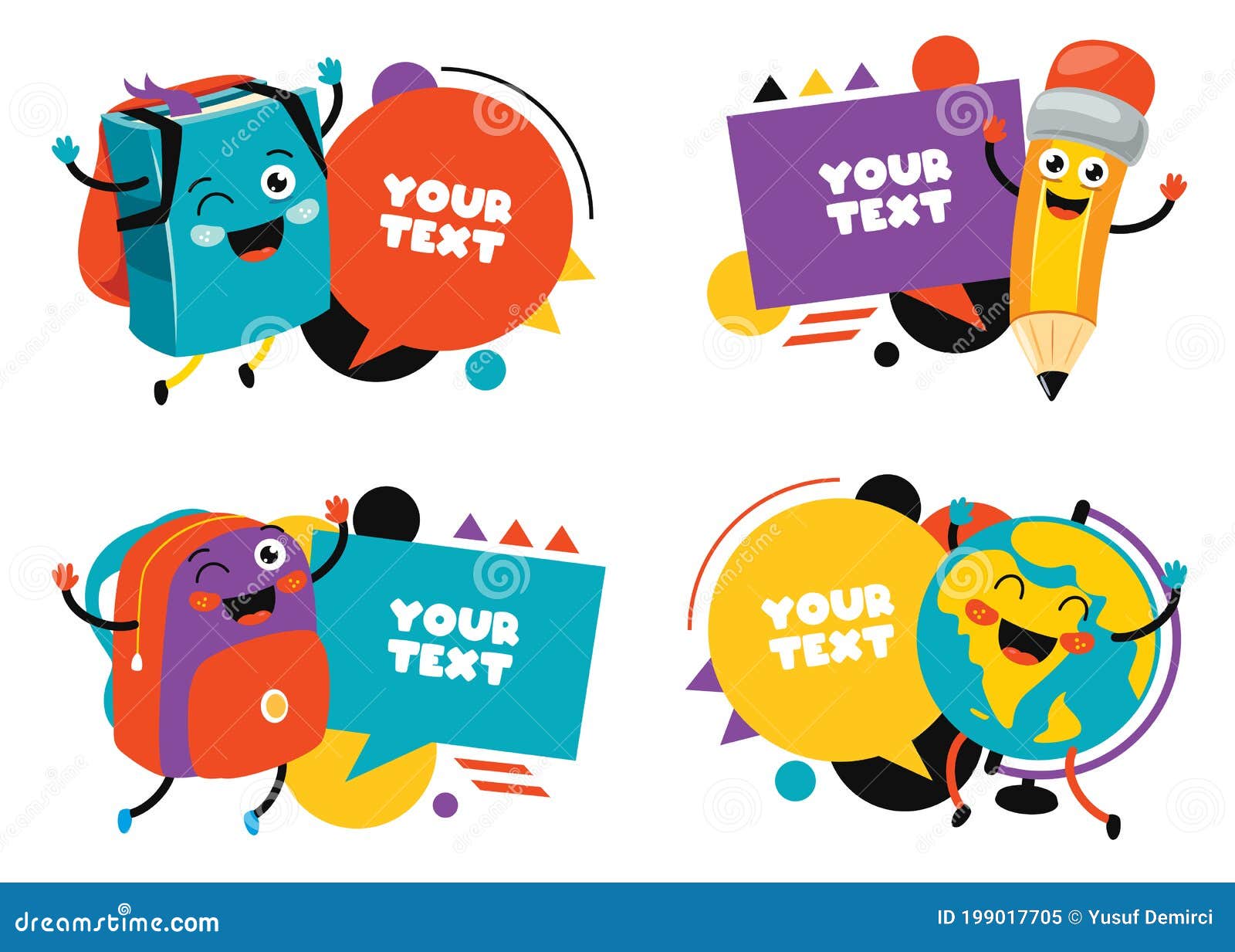 Colorful Speech Bubbles and Labels Stock Vector - Illustration of frame ...