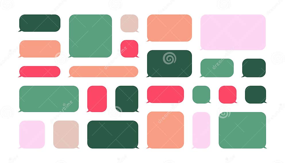 Colorful Speech Bubbles Set. Rectangle Square Shape Stock Vector ...