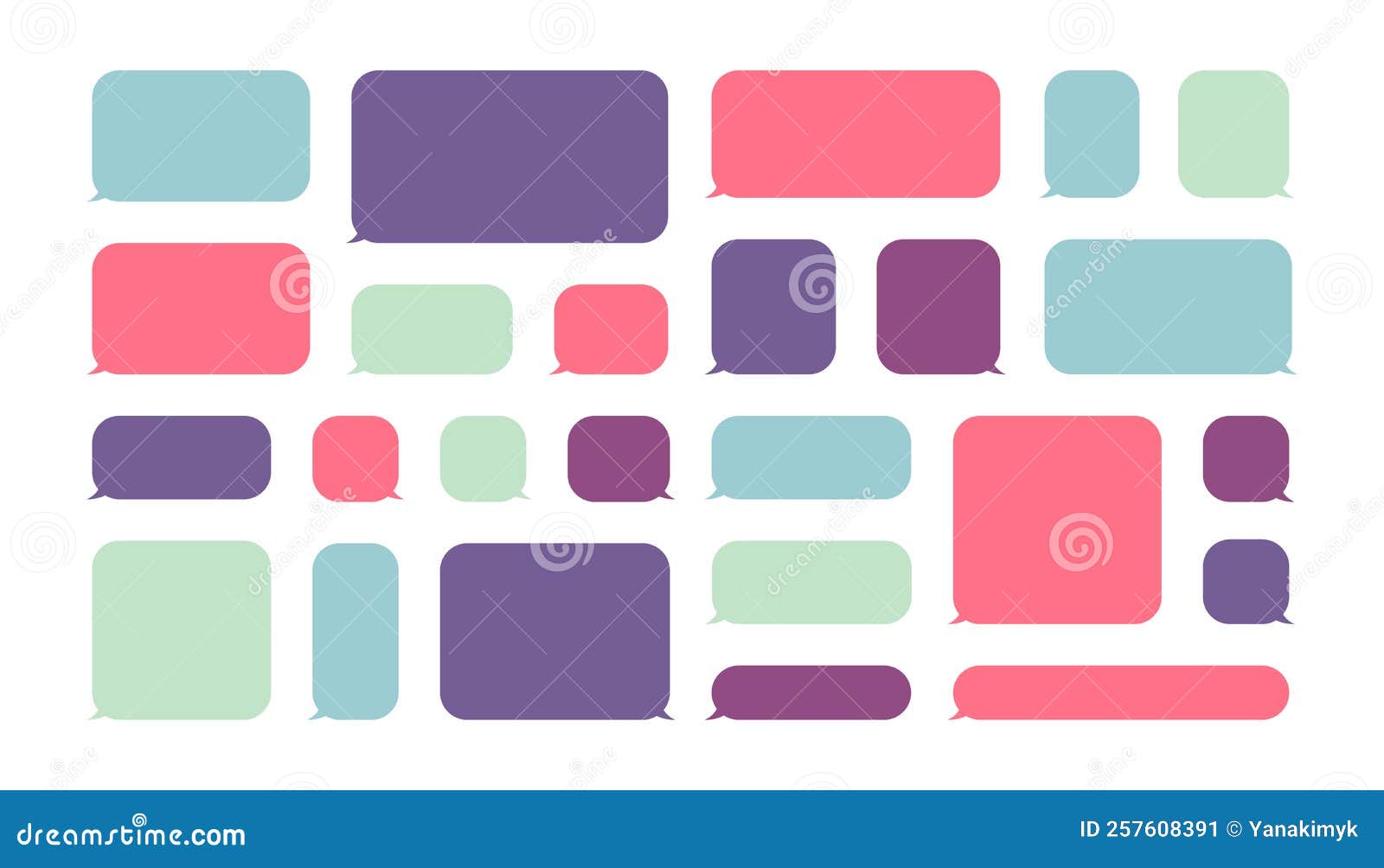 Colorful Speech Bubbles Set. Rectangle Square Shape Stock Vector ...
