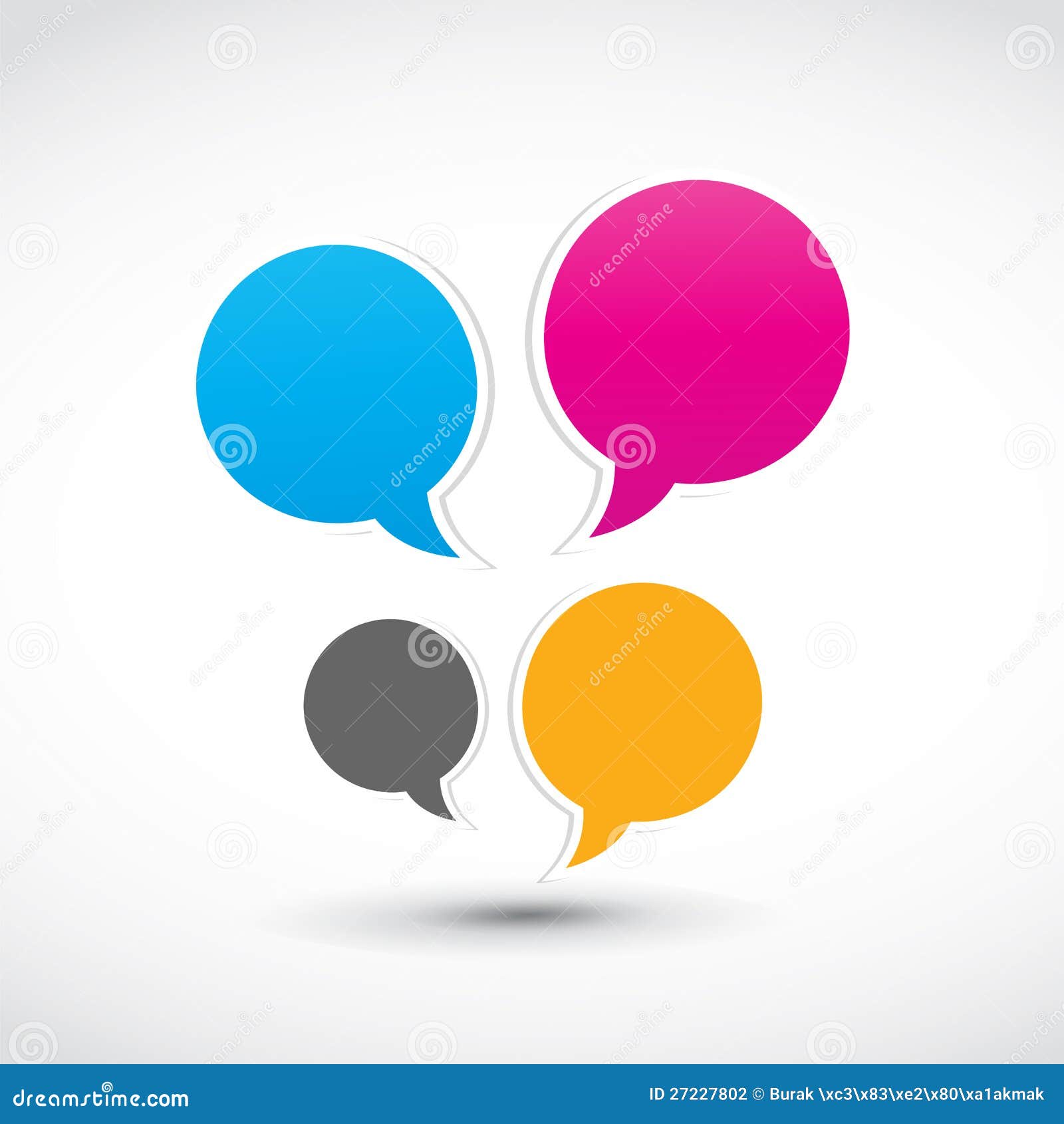 Colorful Speech Dialog Bubbles Stock Vector - Illustration of bookmark ...