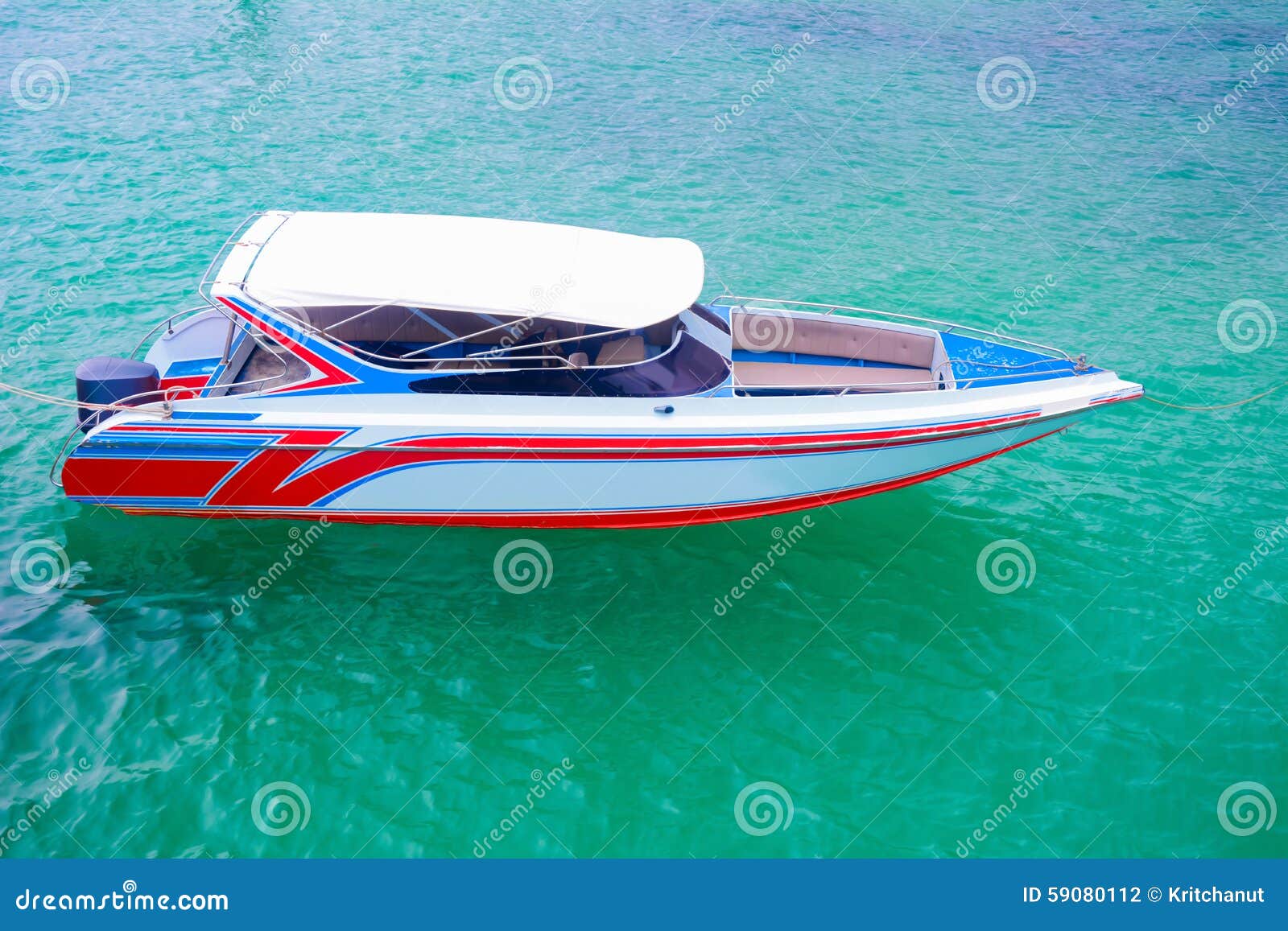Colorful speed boat stock photo. Image of ocean, summer - 59080112