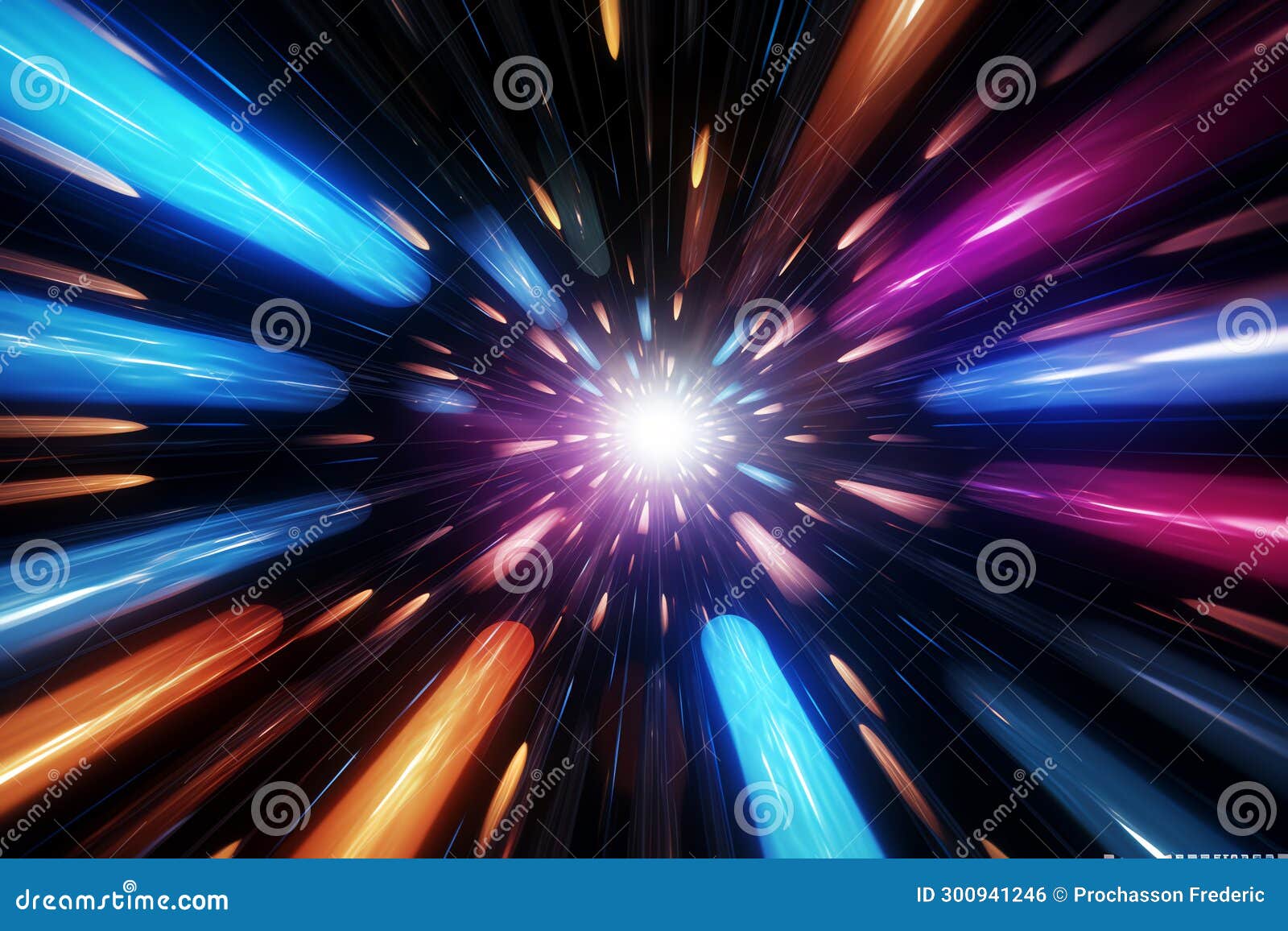 Colorful Speed Ray of Neon Light, AI Generated Stock Illustration ...