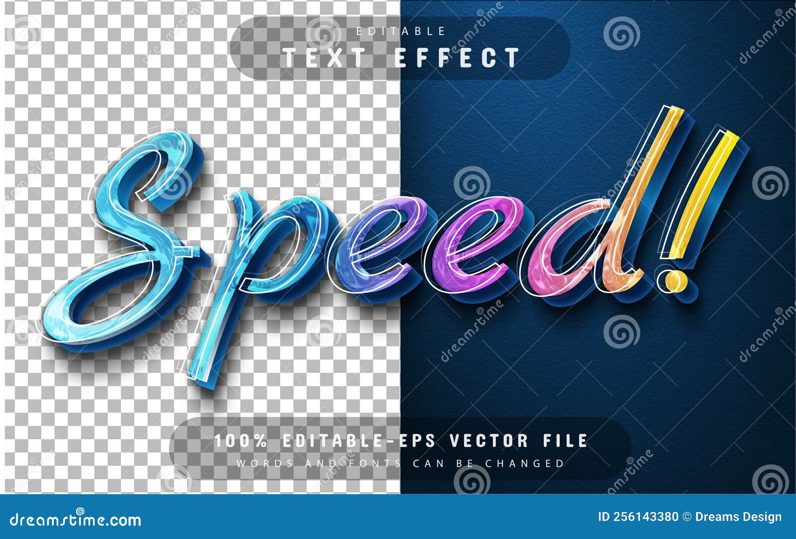 Colorful speed text effect stock vector. Illustration of abstract ...