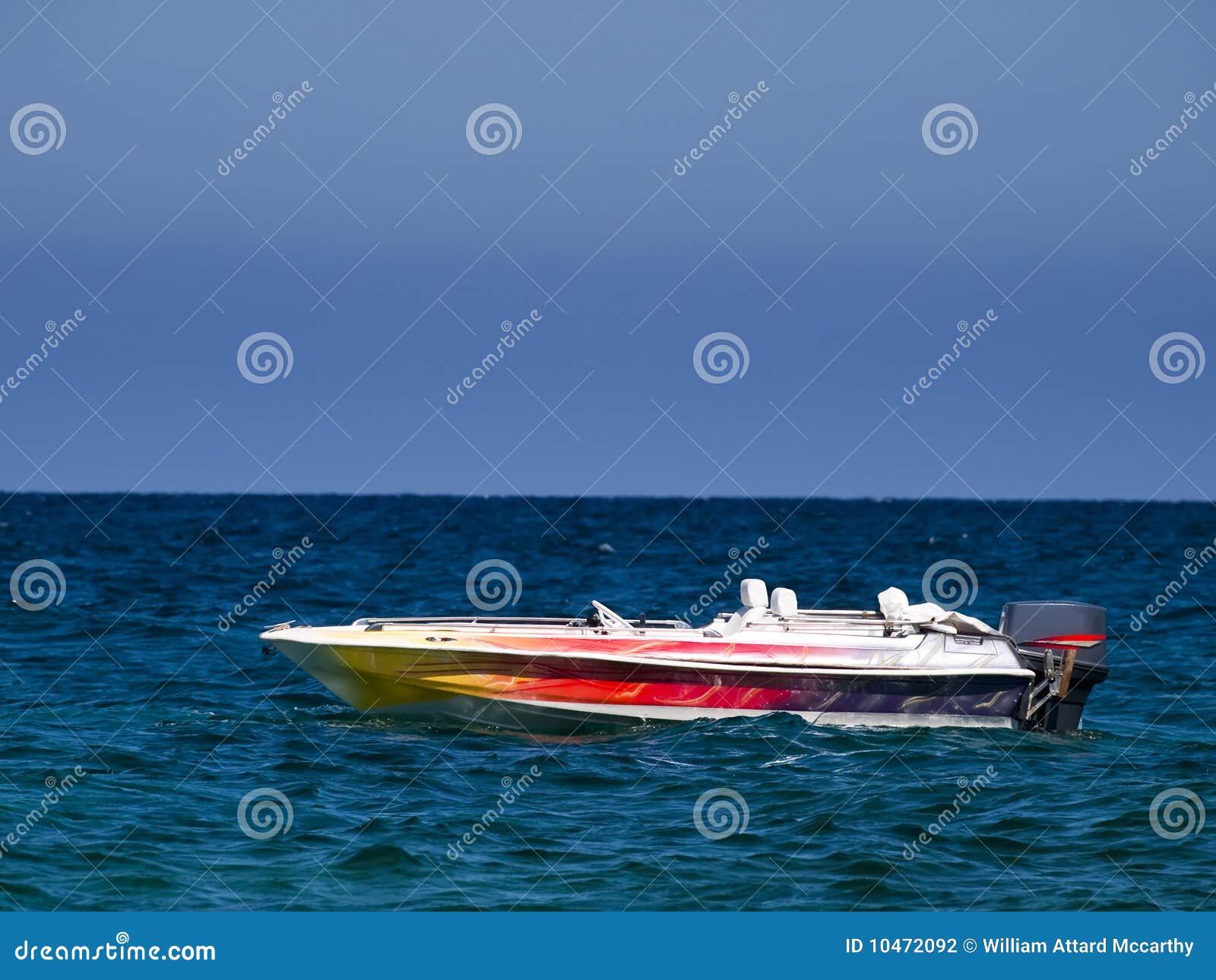 Colorful Speedboat stock photo. Image of horizon, destination - 10472092