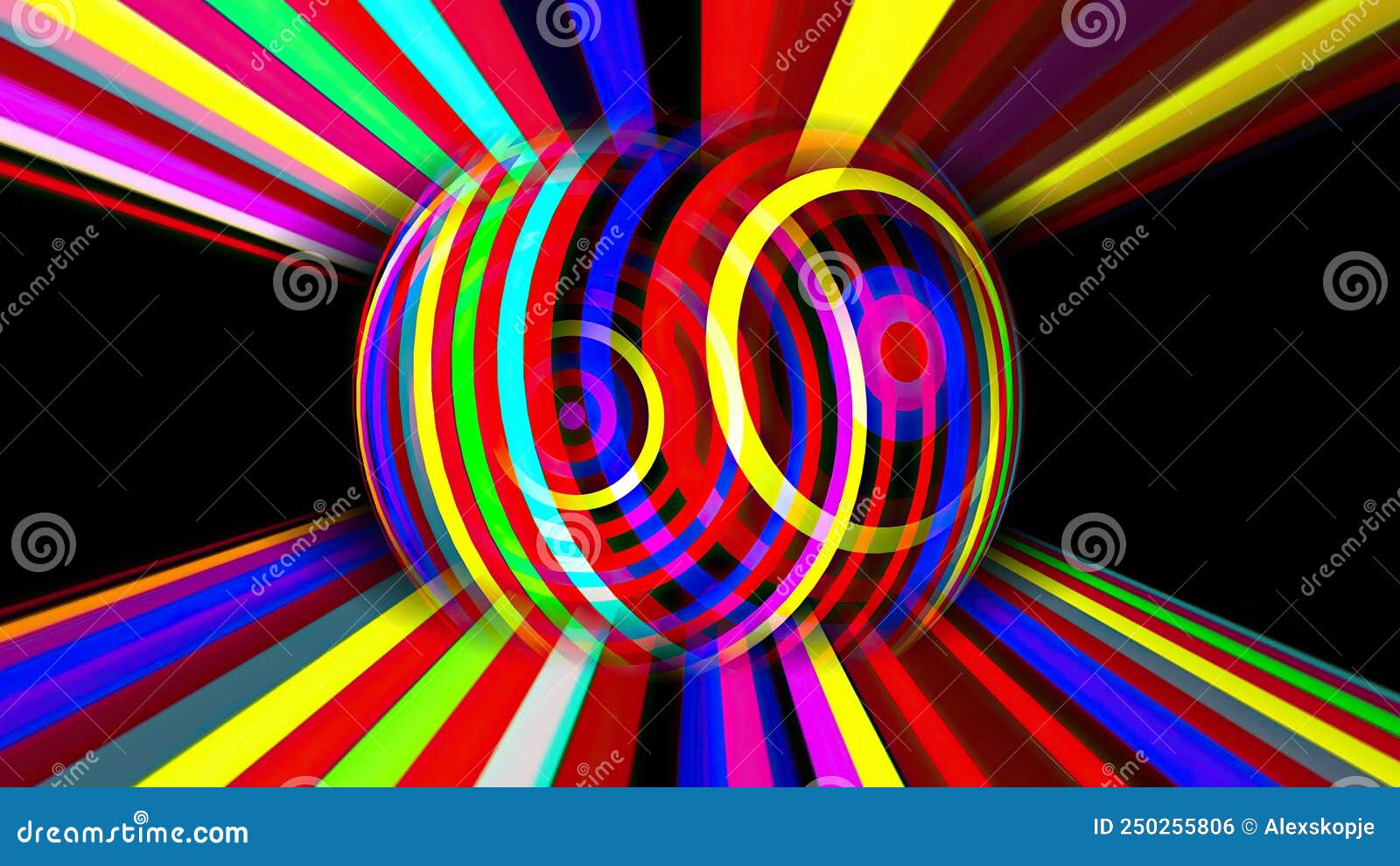 Colorful Sphere with Light Rays Stock Illustration - Illustration of ...