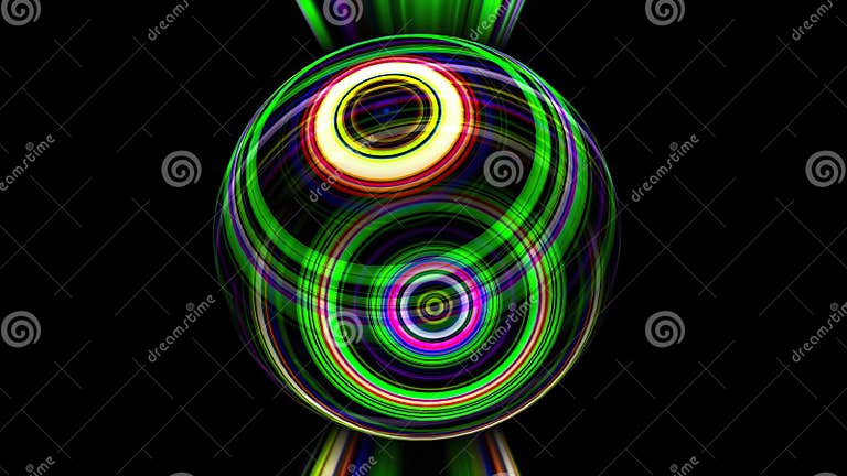 Colorful Sphere with Light Rays Stock Illustration - Illustration of ...