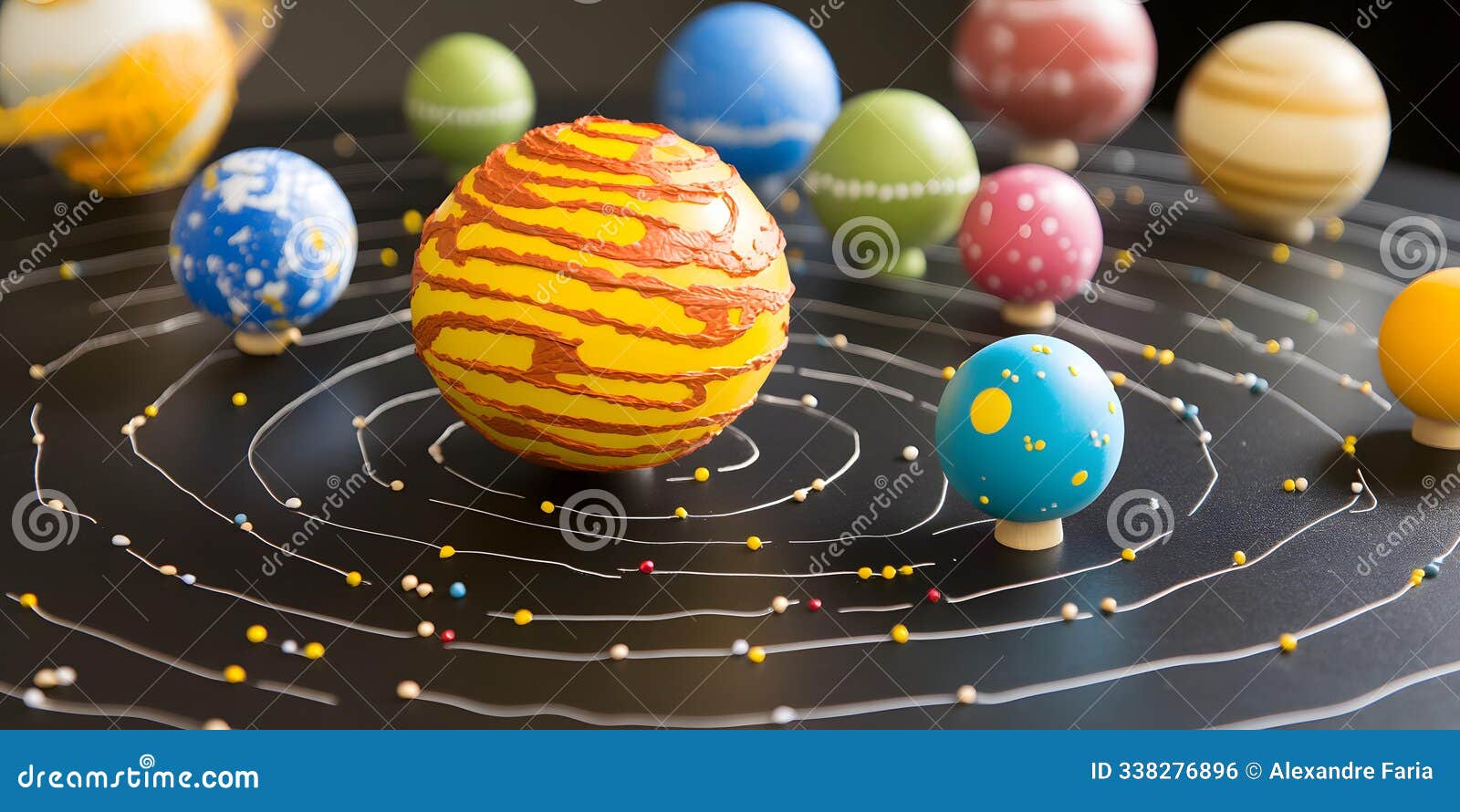 Colorful Spheres Arranged in Solar System Formation Stock Illustration ...