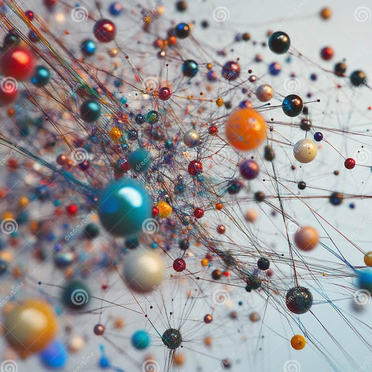 Colorful Spheres Connected by Web of Thin Threads in Abstract Space ...