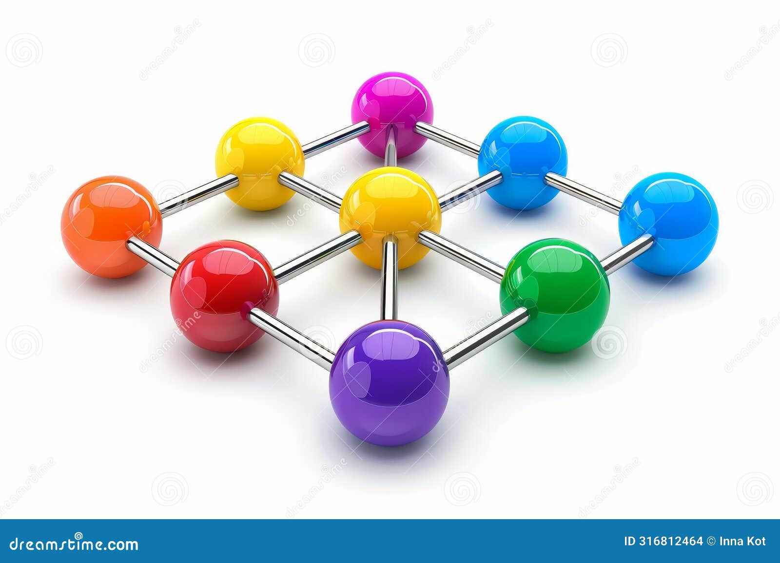 Colorful Spheres Connected by Wires - Concept of Communication and ...