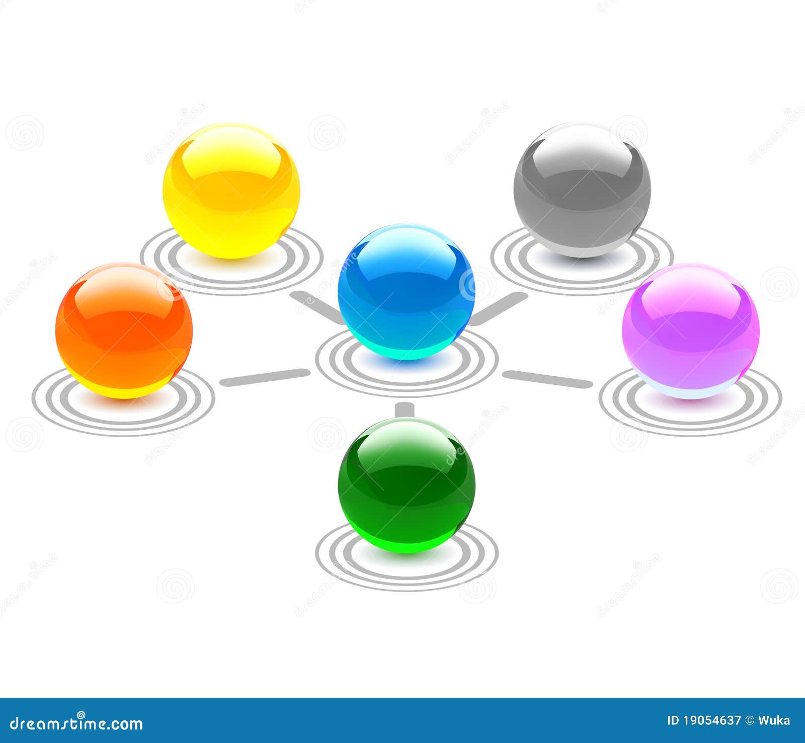 Colorful spheres network stock vector. Illustration of connection ...