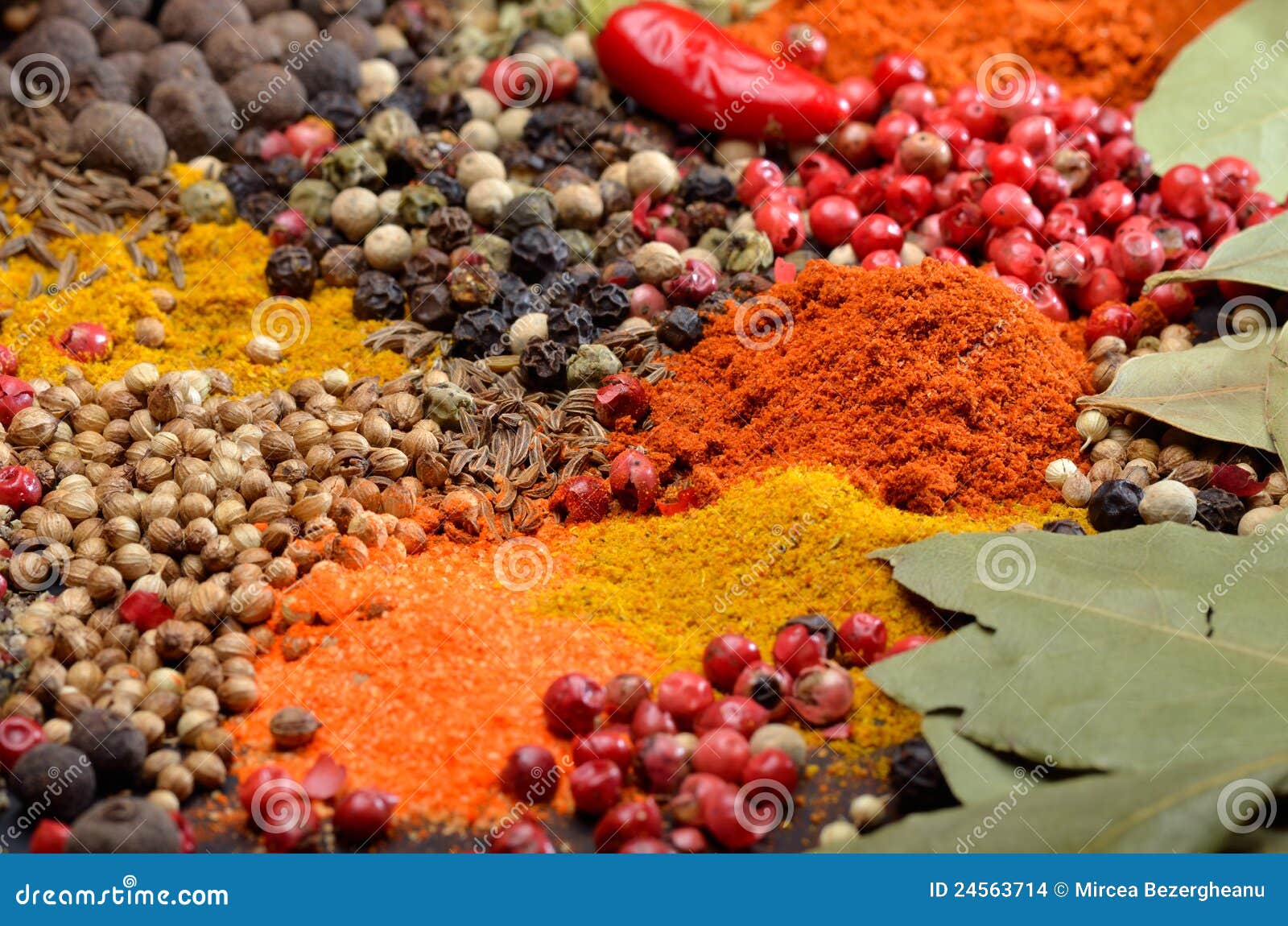 Colorful spices stock photo. Image of ingredient, background - 24563714