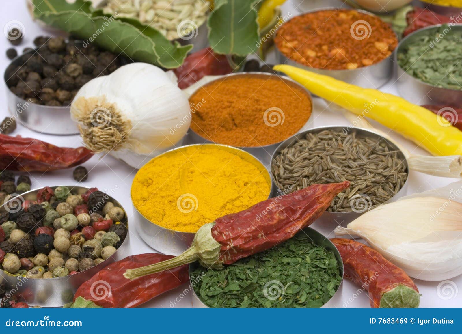 Colorful spices stock image. Image of basil, horizontal - 7683469