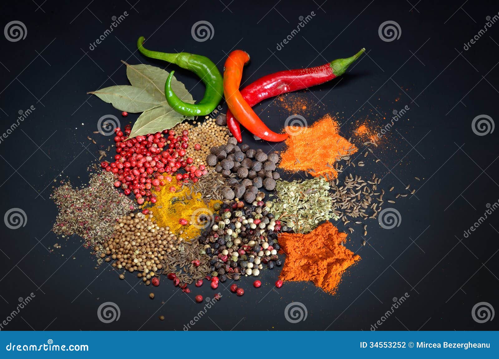 Colorful spices stock photo. Image of natural, chilli - 34553252