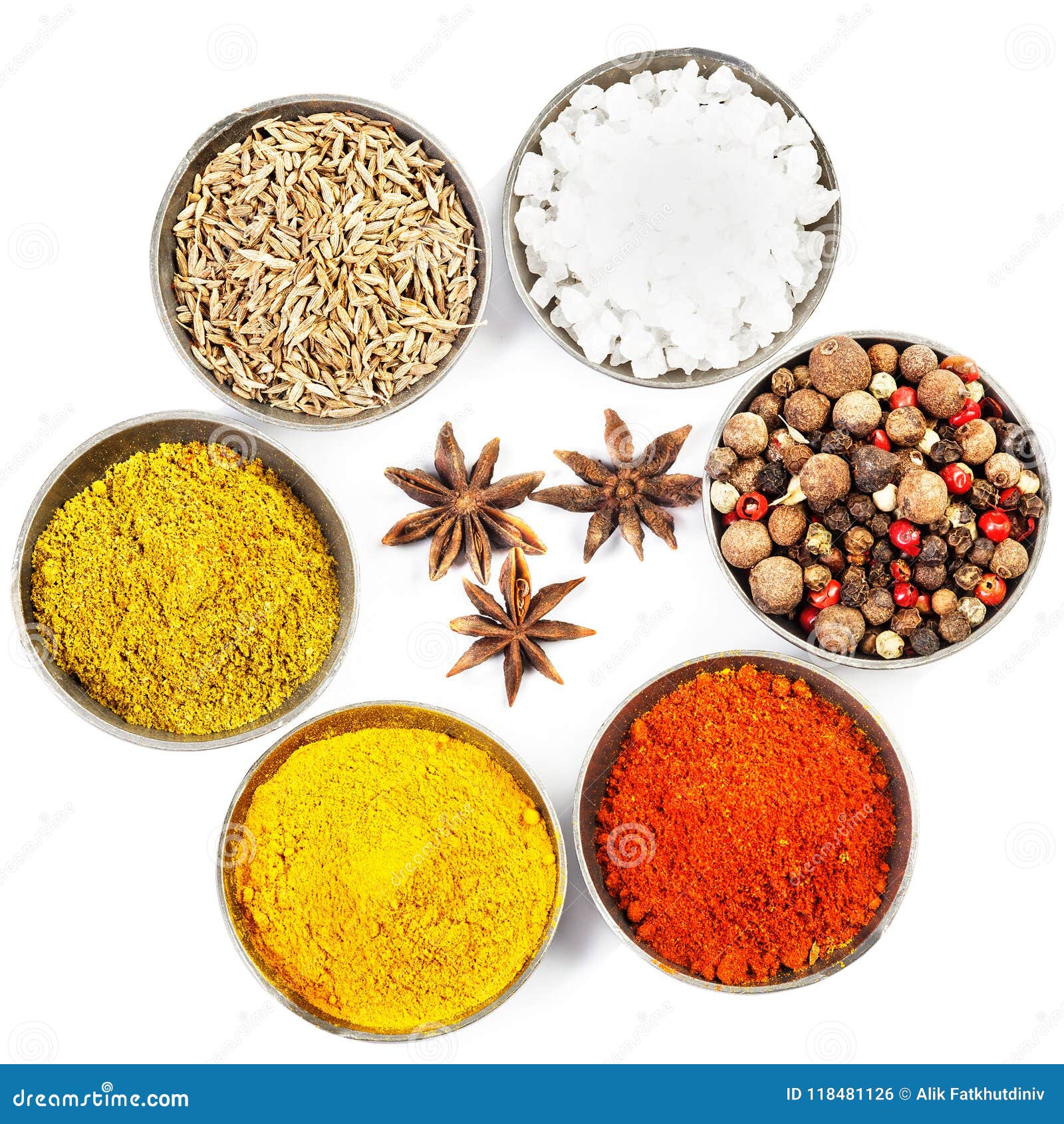 Colorful spices. isolated stock photo. Image of colourful - 118481126