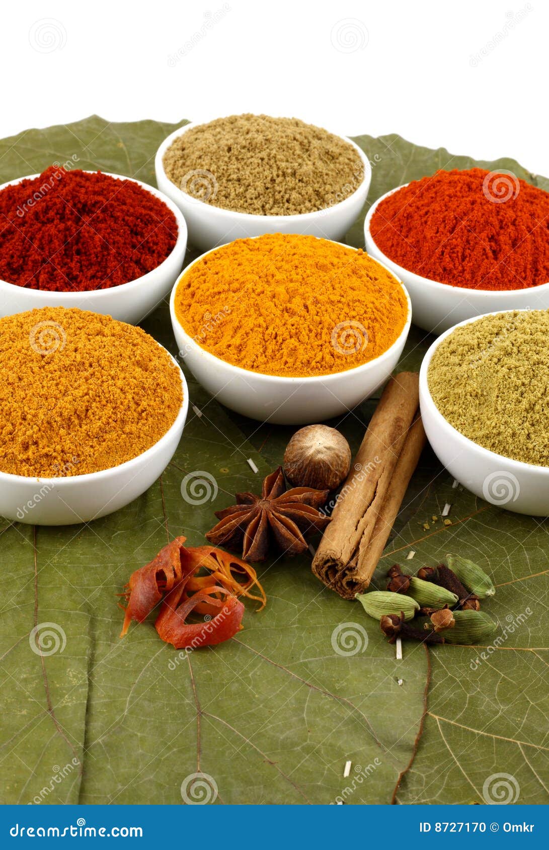 Colorful spices powders stock photo. Image of flavor, digestive - 8727170