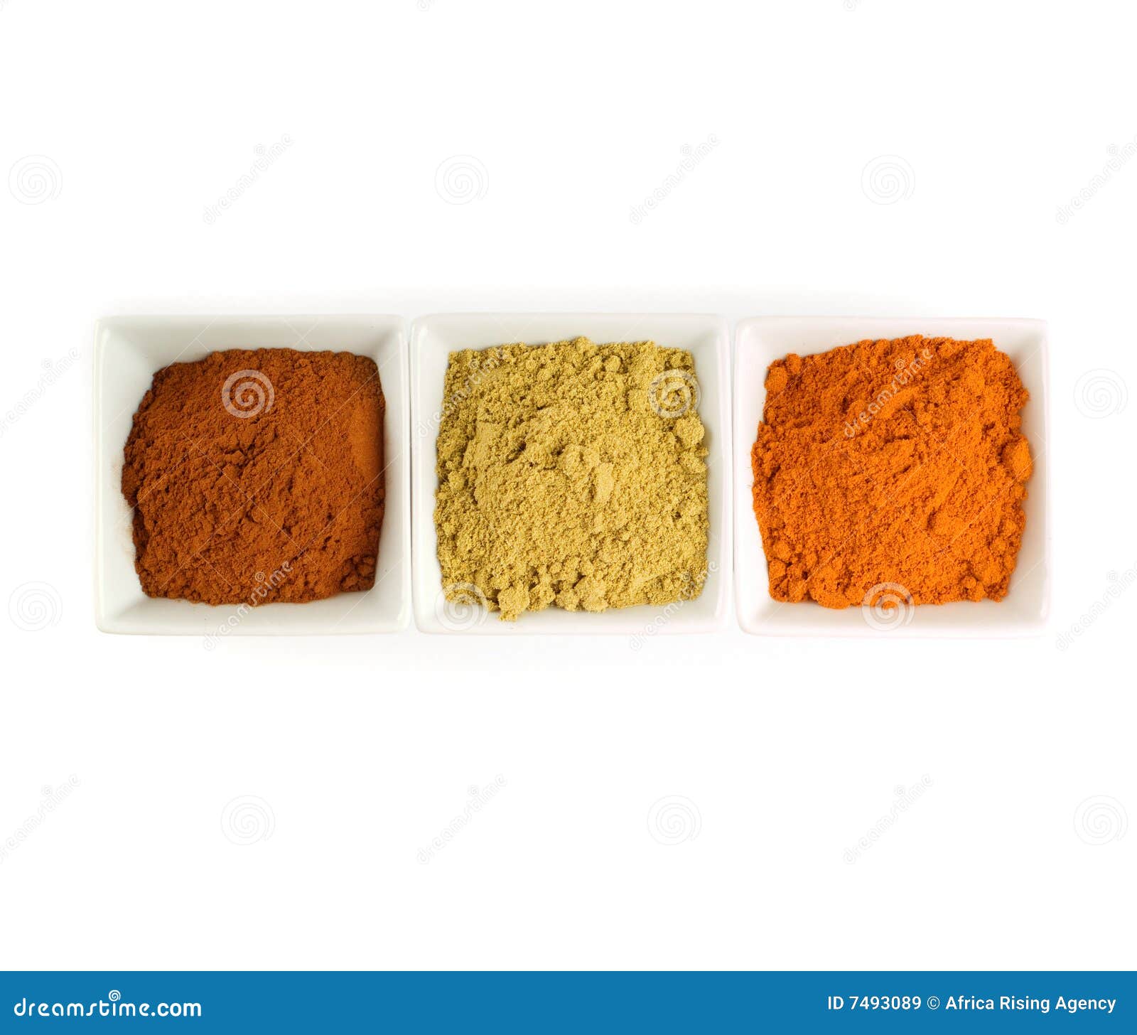 Colorful Spices in Square Dishes Stock Image - Image of dried, cayenne ...