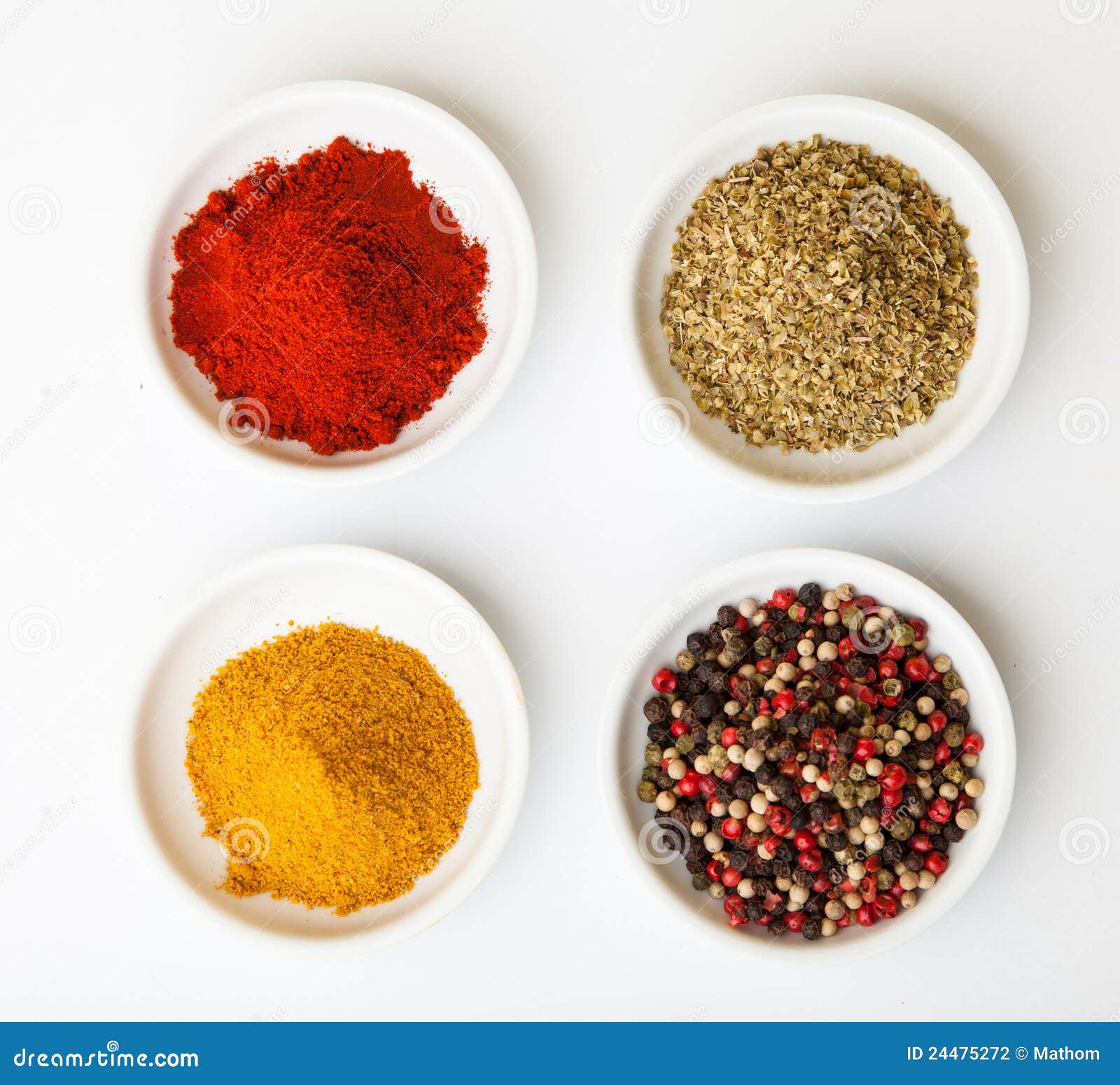 Colorful Spices in White Pods Stock Photo - Image of brown, oregano ...