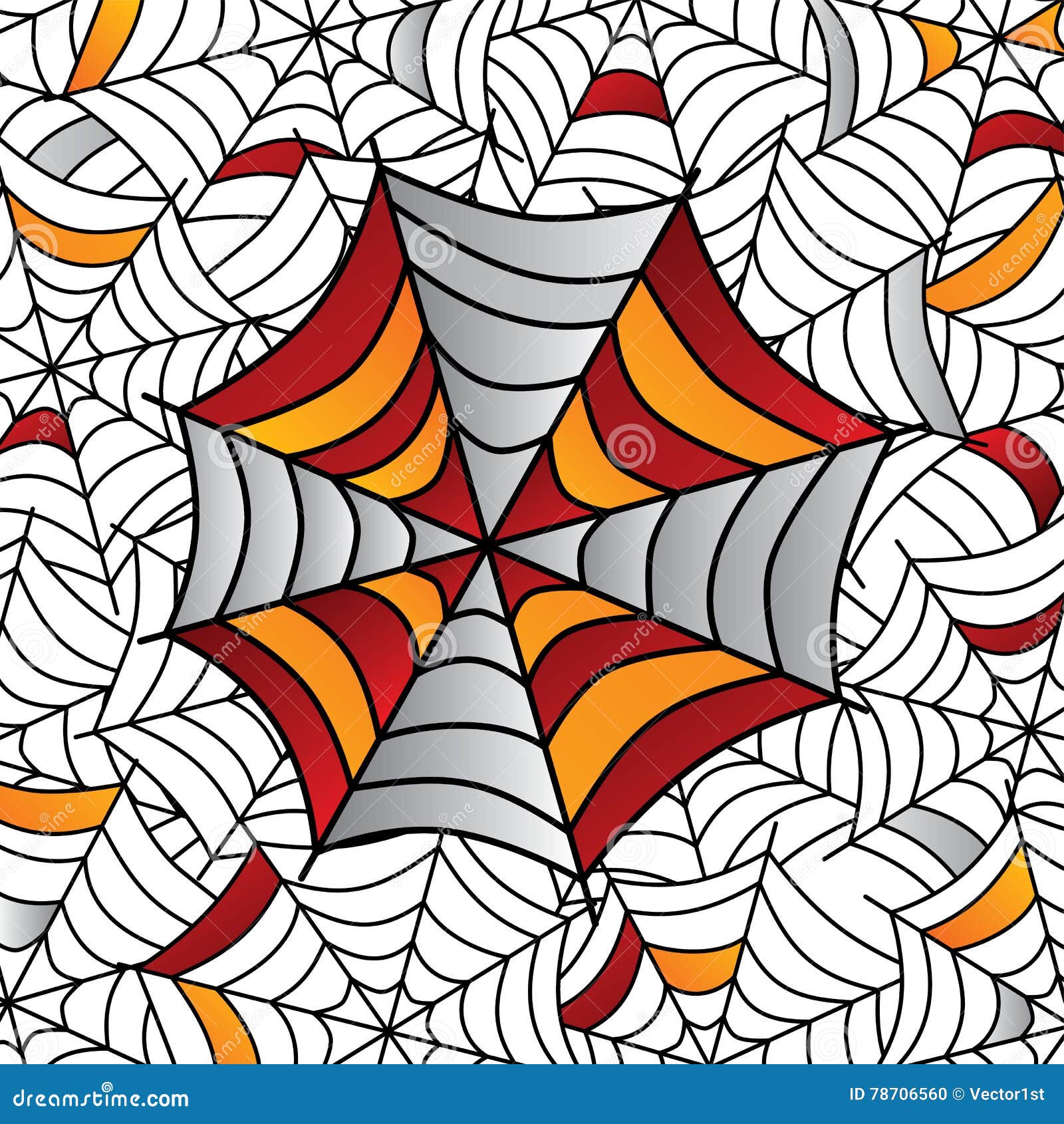 Colorful spider web art stock vector. Illustration of animal - 78706560