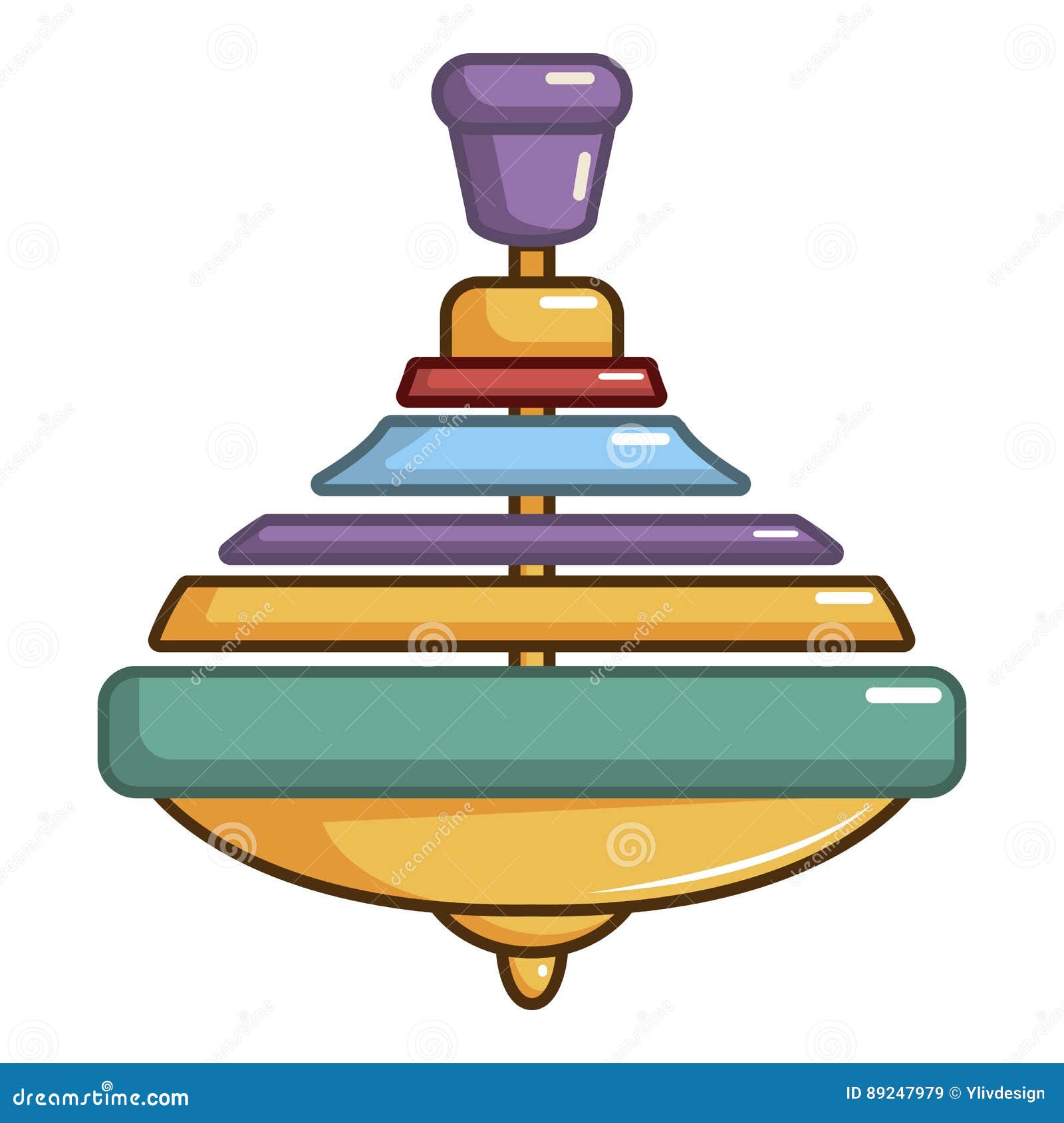 Colorful Spinning Top Icon, Cartoon Style Stock Vector - Illustration ...