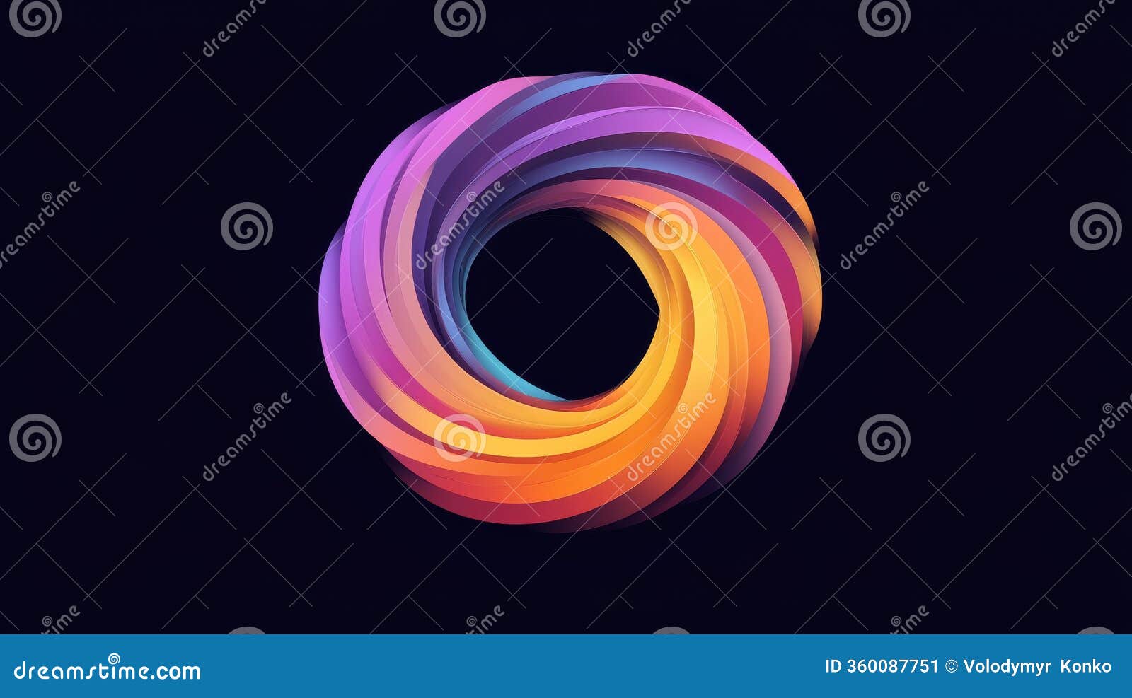 Colorful Spiral Abstract Pattern in Dark Background, Modern Design and ...