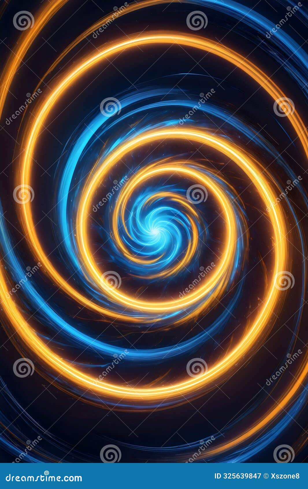 Colorful Spiral with the Bright Blue and Orange Lines of the Spiral ...