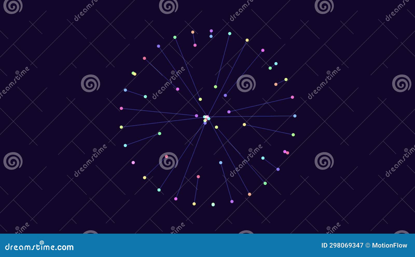 Colorful Spiral Connecting Dots in a Networked System Stock Video ...