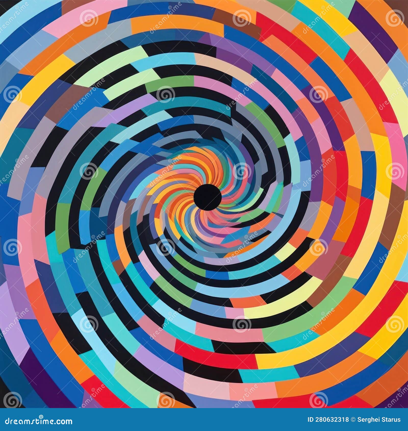 A Colorful Spiral Design with a Black Center. Generative AI Image ...