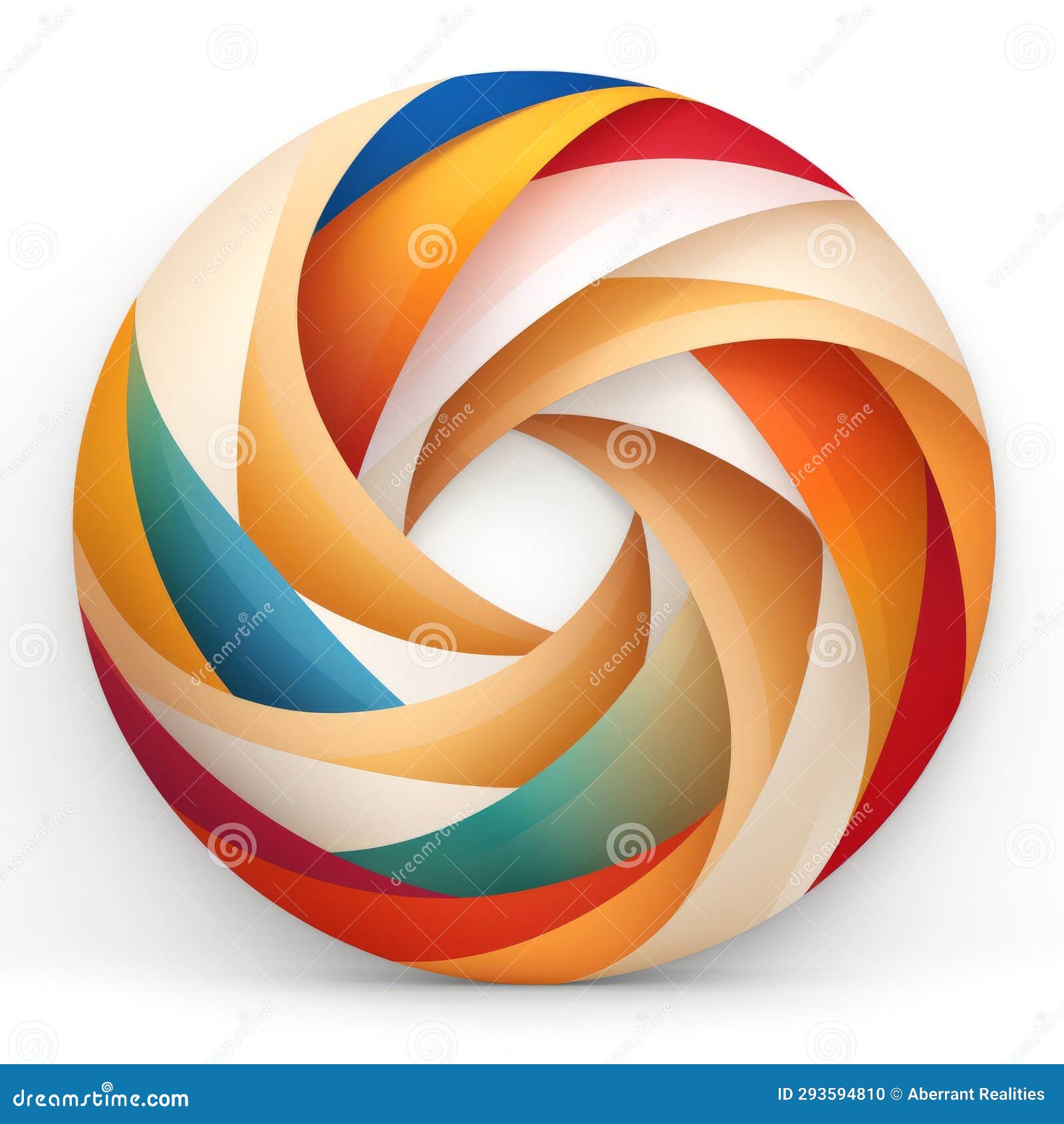 A Colorful Spiral Design on a White Background Stock Illustration ...