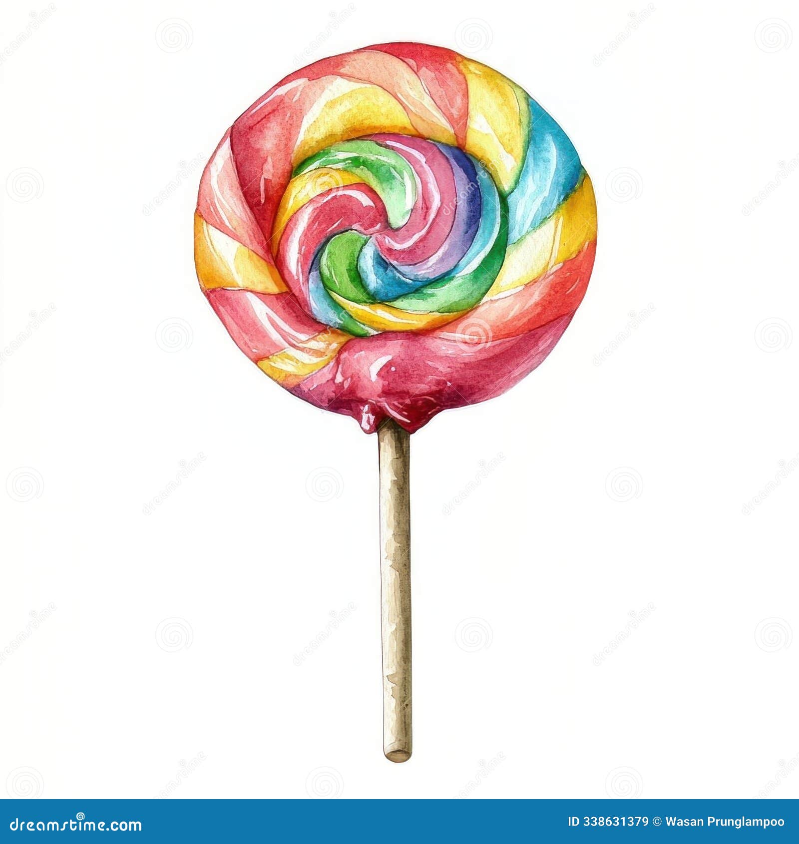 Colorful Spiral Lollipop, White Isolated Background Stock Image - Image ...