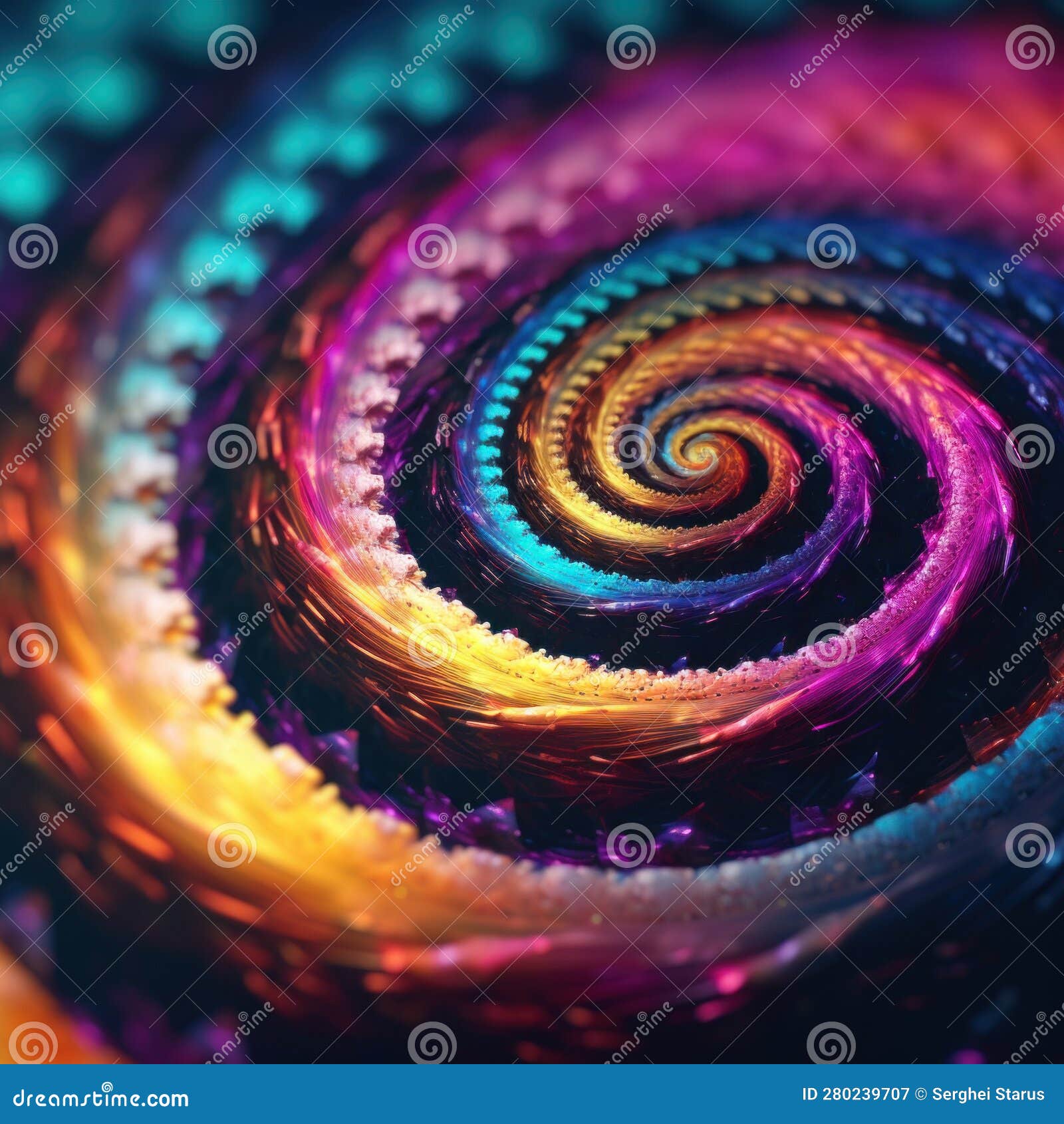 A Colorful Spiral Is Shown In This Image Generative Ai Image Stock