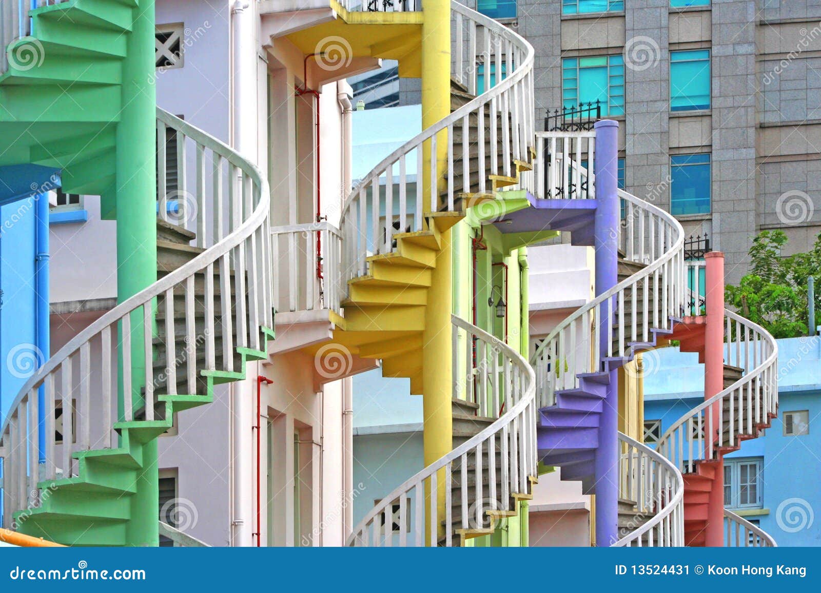 Colorful spiral staircase stock image. Image of elliptical - 13524431