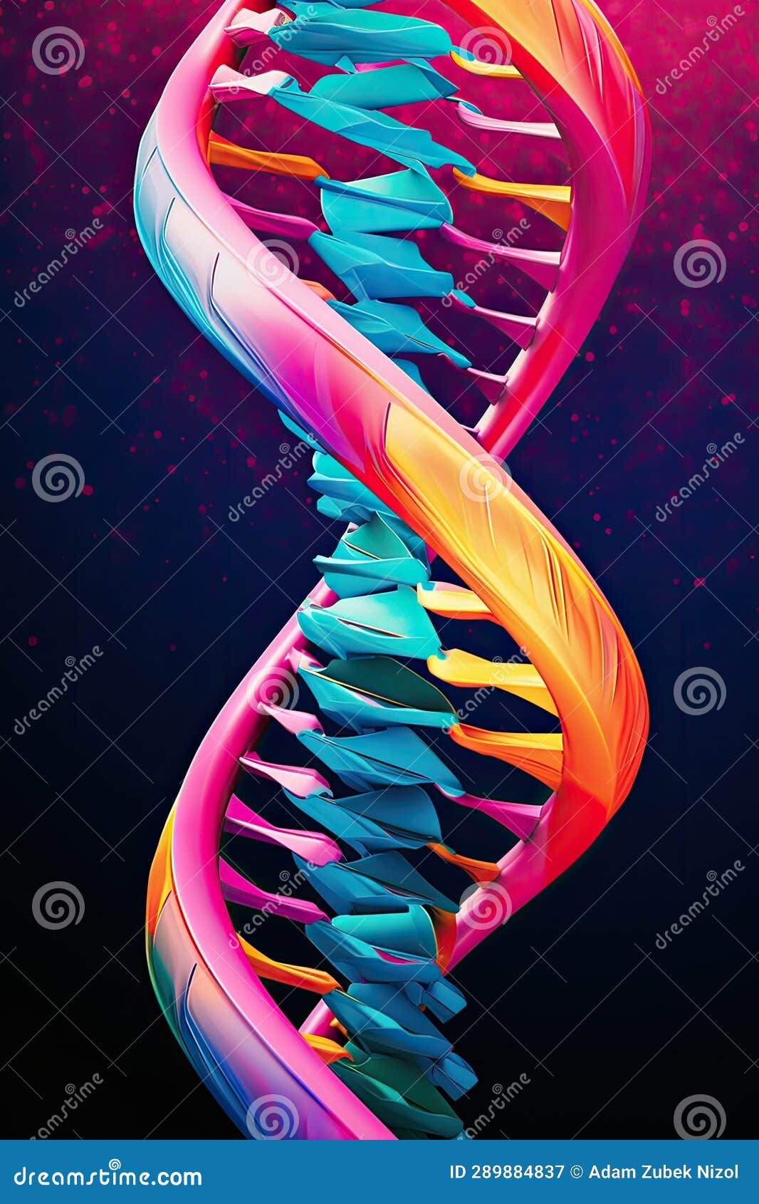 A Colorful Spiral Structure with a Blue Background Stock Illustration ...