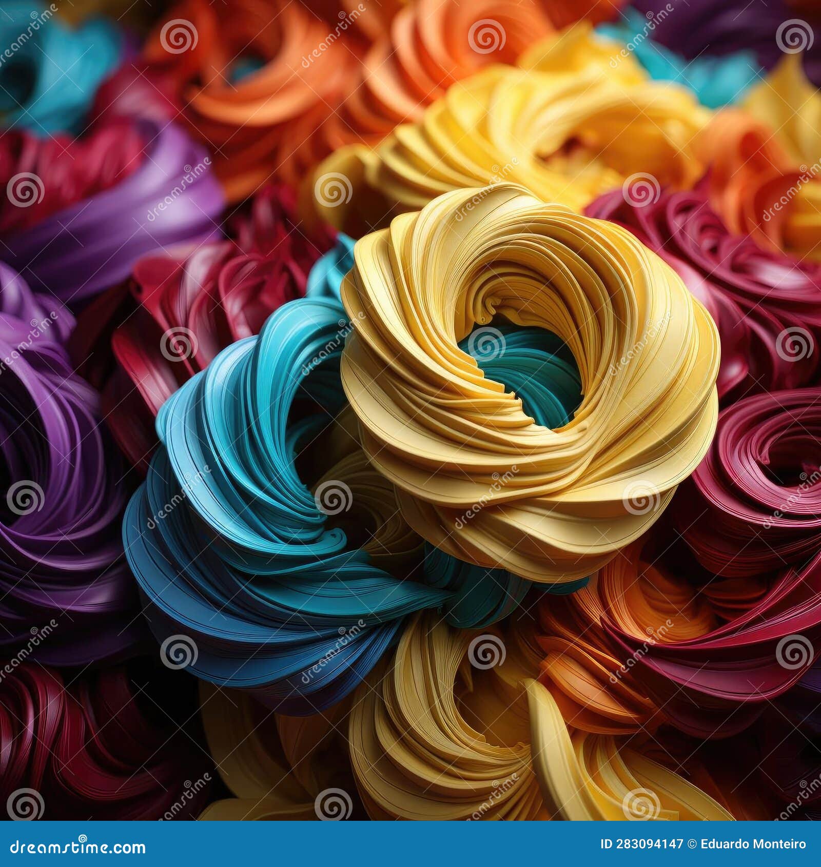 Colorful Spirals in Rubber and Flowing Fabrics Create Handcrafted ...