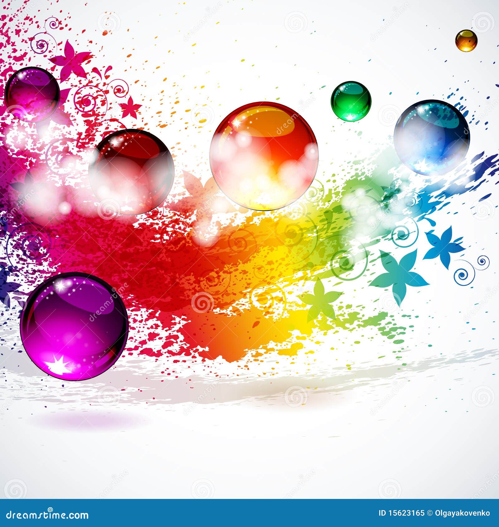 Colorful Splash Drops Background Design Cartoon Vector | CartoonDealer ...