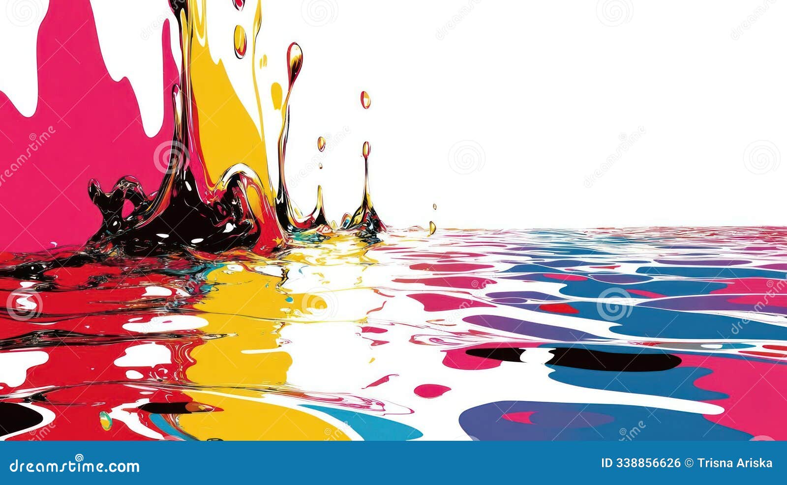 Colorful Splash of Liquid Creating a Vibrant Ripple Effect Against a ...