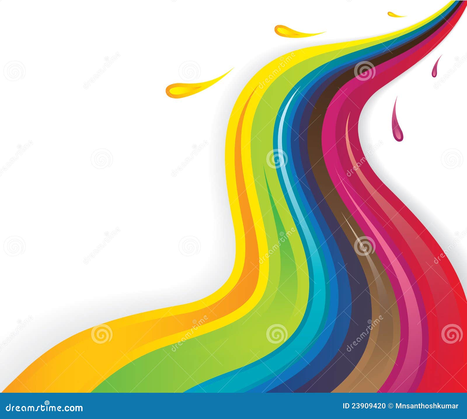 Colorful Splash Liquids Flowing in Wavy Pattern Stock Vector ...