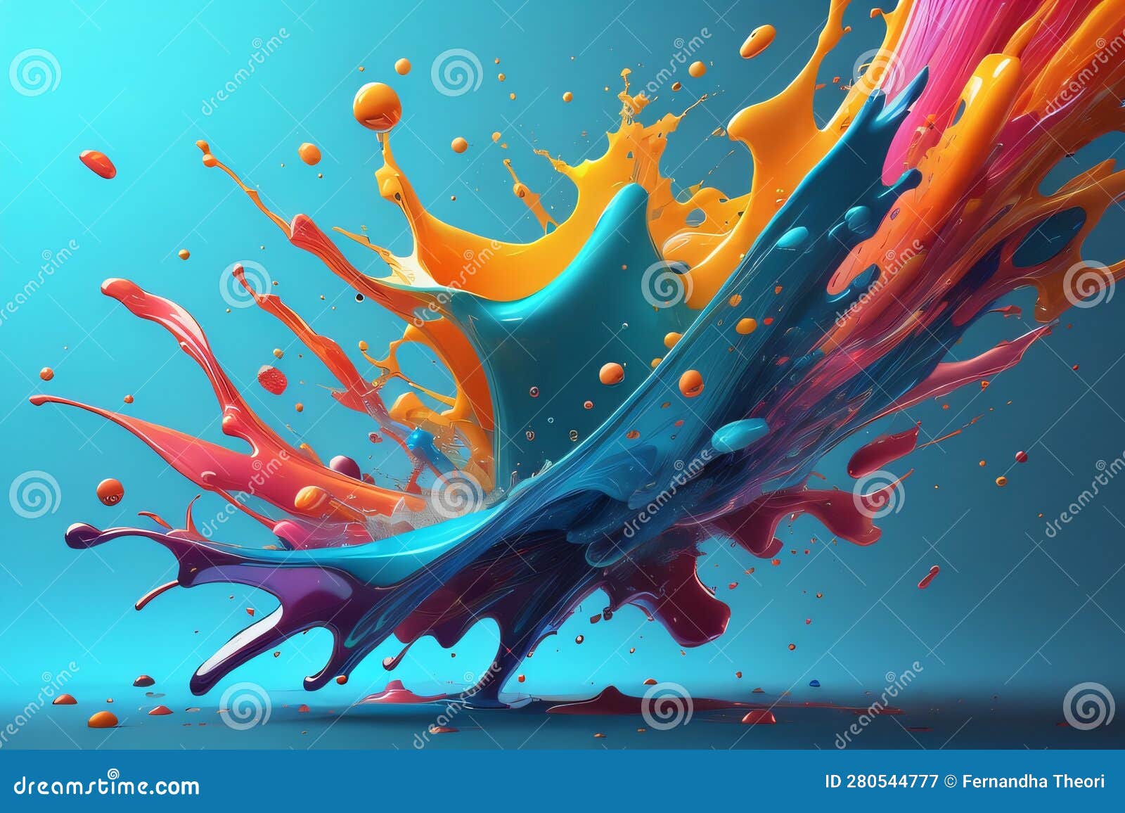 A Colorful Splash of Paint on a Flat Surface, Splasher Paint Colors ...