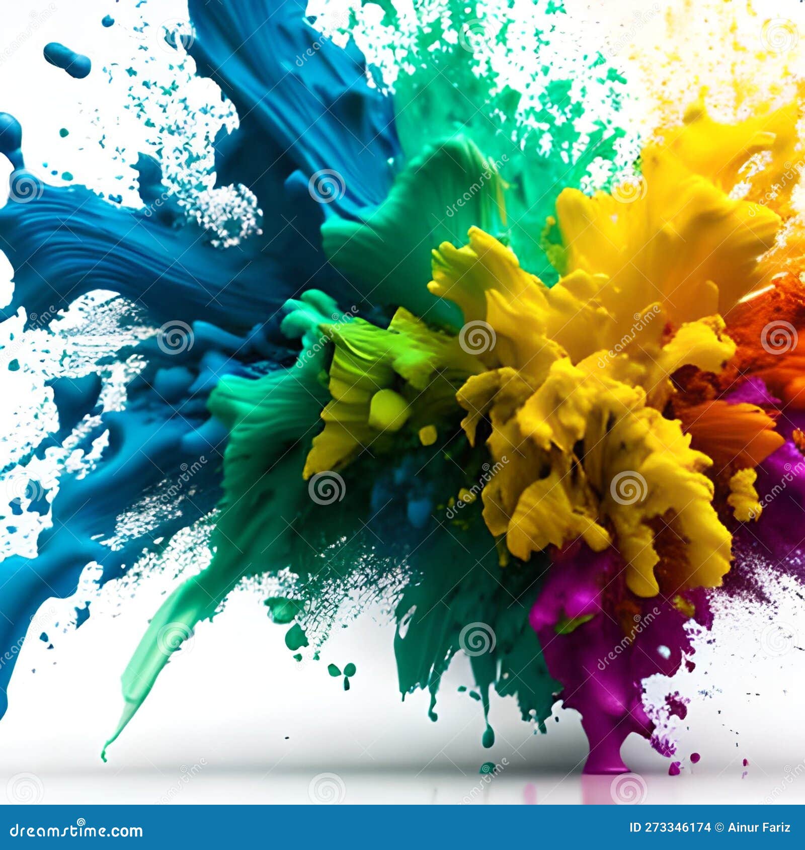 Colorful Splash Paint on White Background Stock Photo - Image of ...