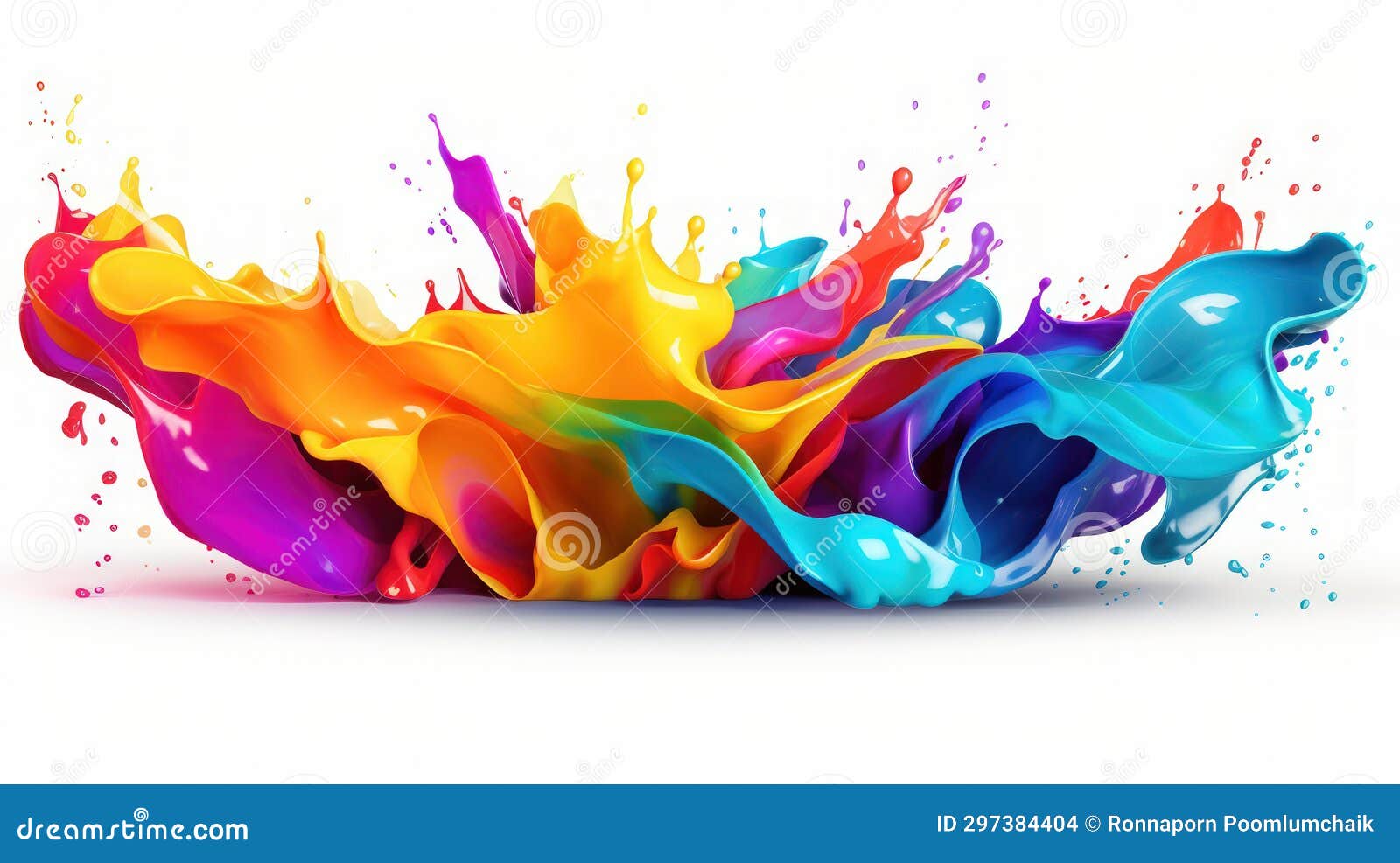 A Colorful Splash of Paint on a White Background Stock Illustration ...