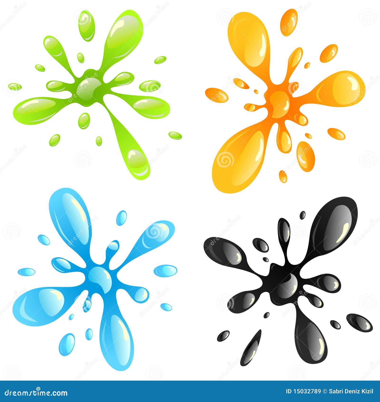 Colorful splash set stock vector. Illustration of backdrop - 15032789