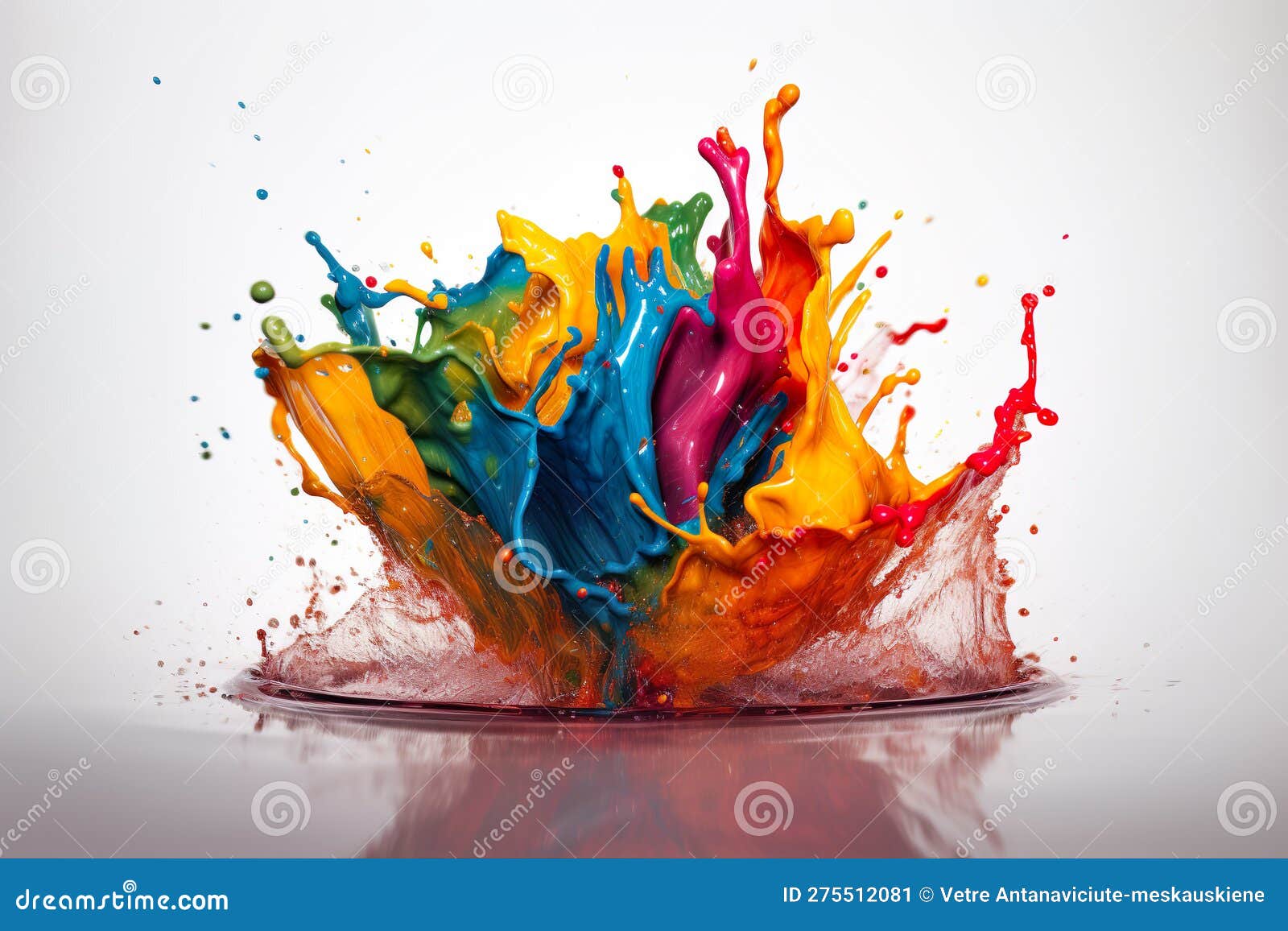 Colorful Splash on White Background. Generative Ai. Stock Illustration ...