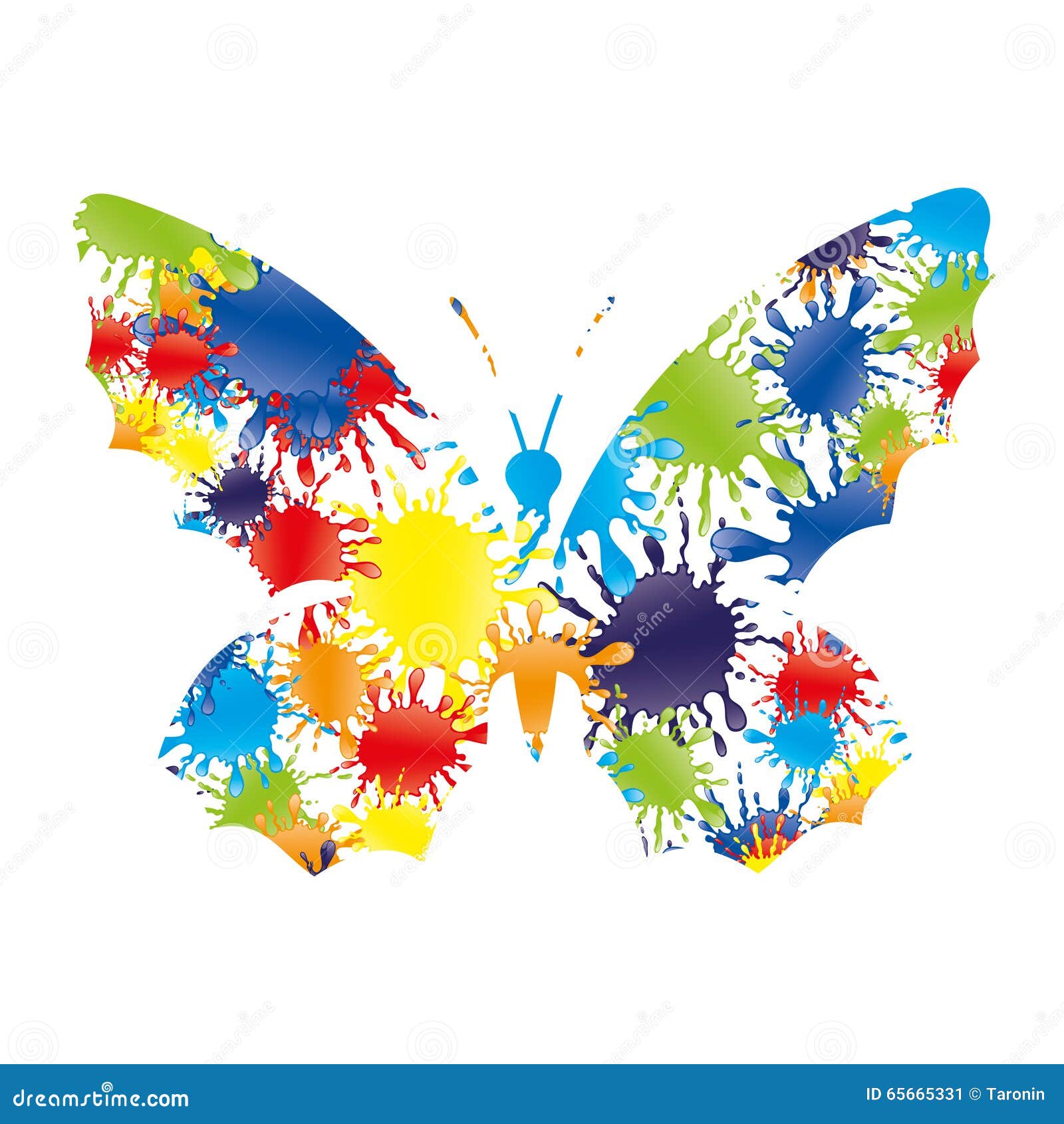 Colorful Splashes in the Form of a Butterfly Stock Vector ...