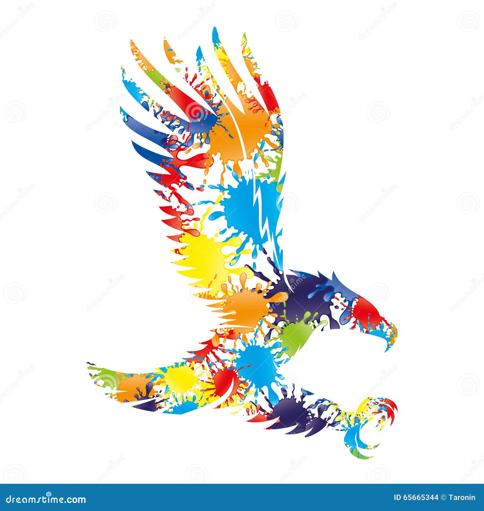 Colorful Splashes in the Form of an Eagle Stock Vector - Illustration ...