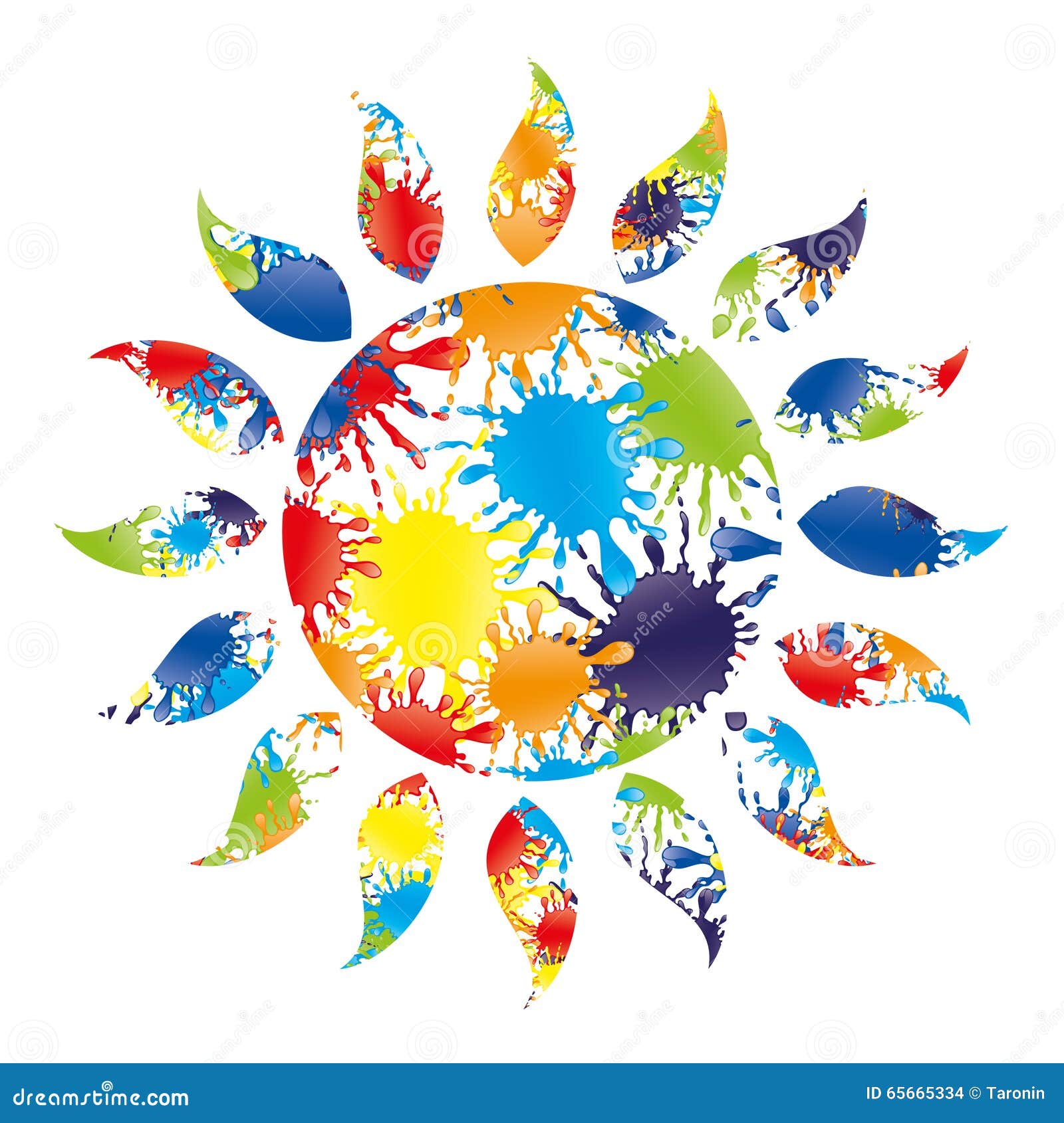 Colorful Splashes in the Form of the Sun Stock Vector - Illustration of ...