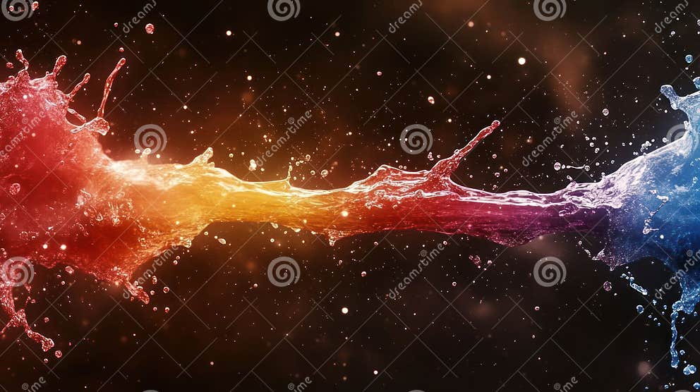 Colorful Splashes of Liquid Merging in a Dynamic and Artistic Display ...